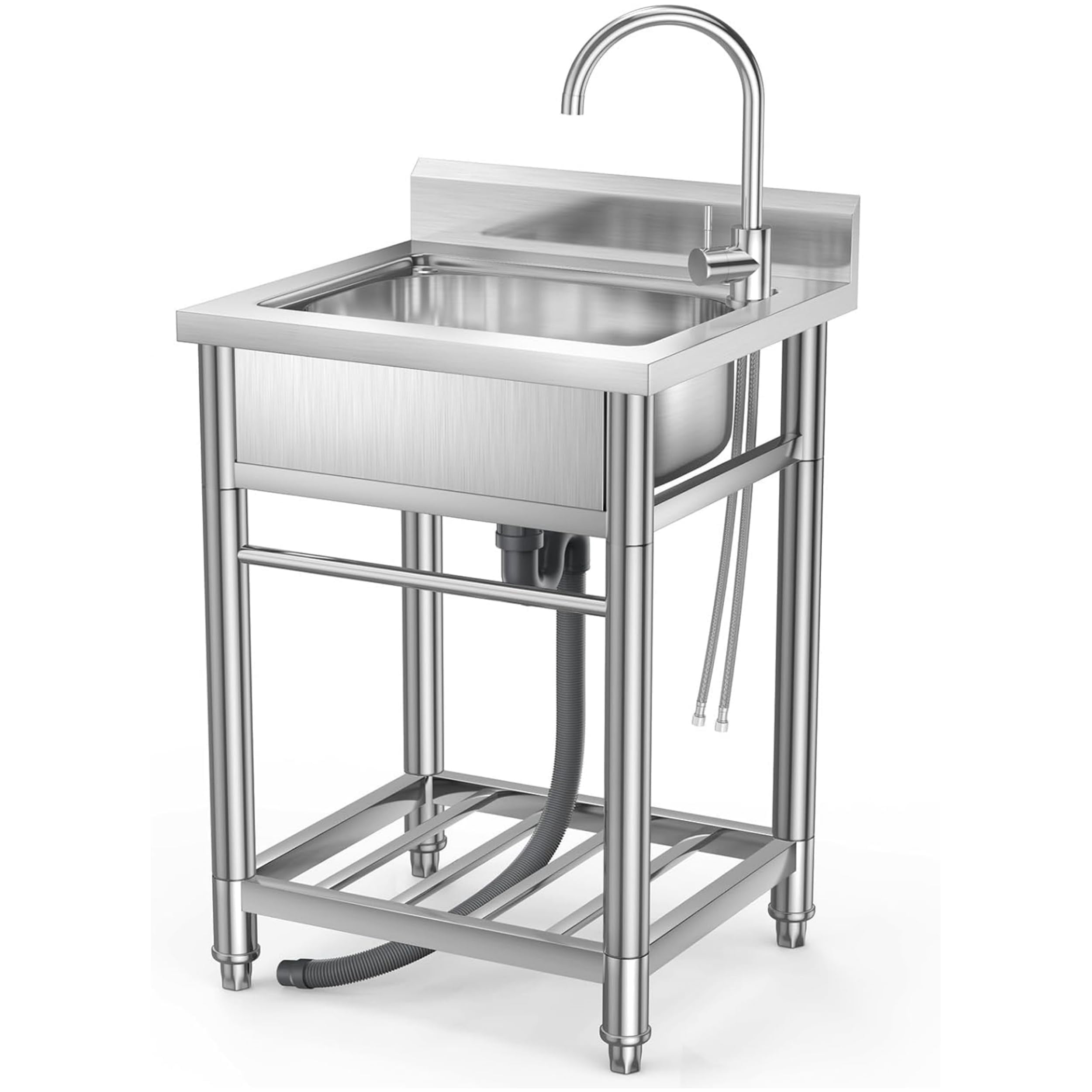 Luku 18-Gauge Stainless Steel Commercial Utility Sink - Dual ...