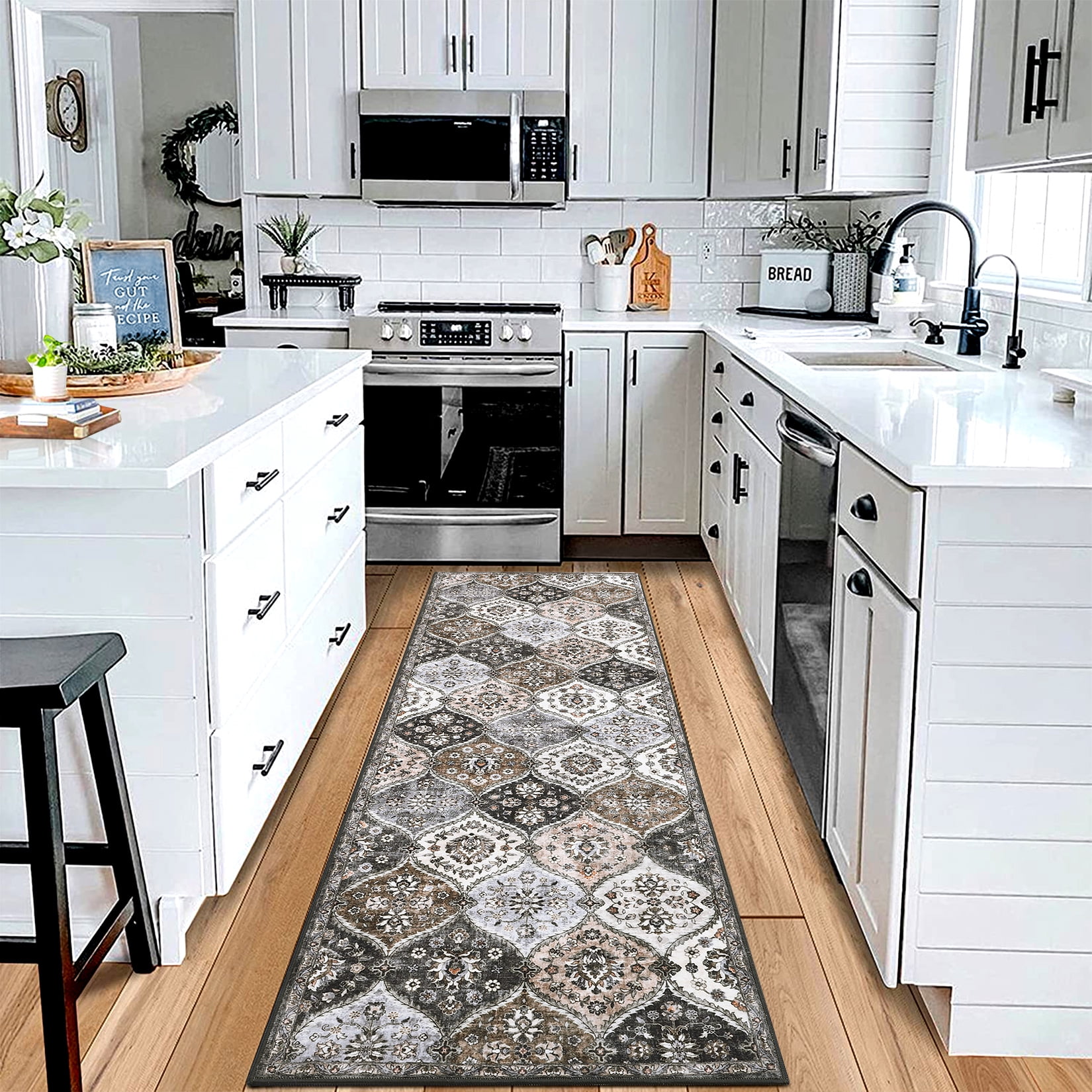 Luku 2ft*6ft Runner Rug Washable Moroccan Trellis Hallway Runner, Non ...