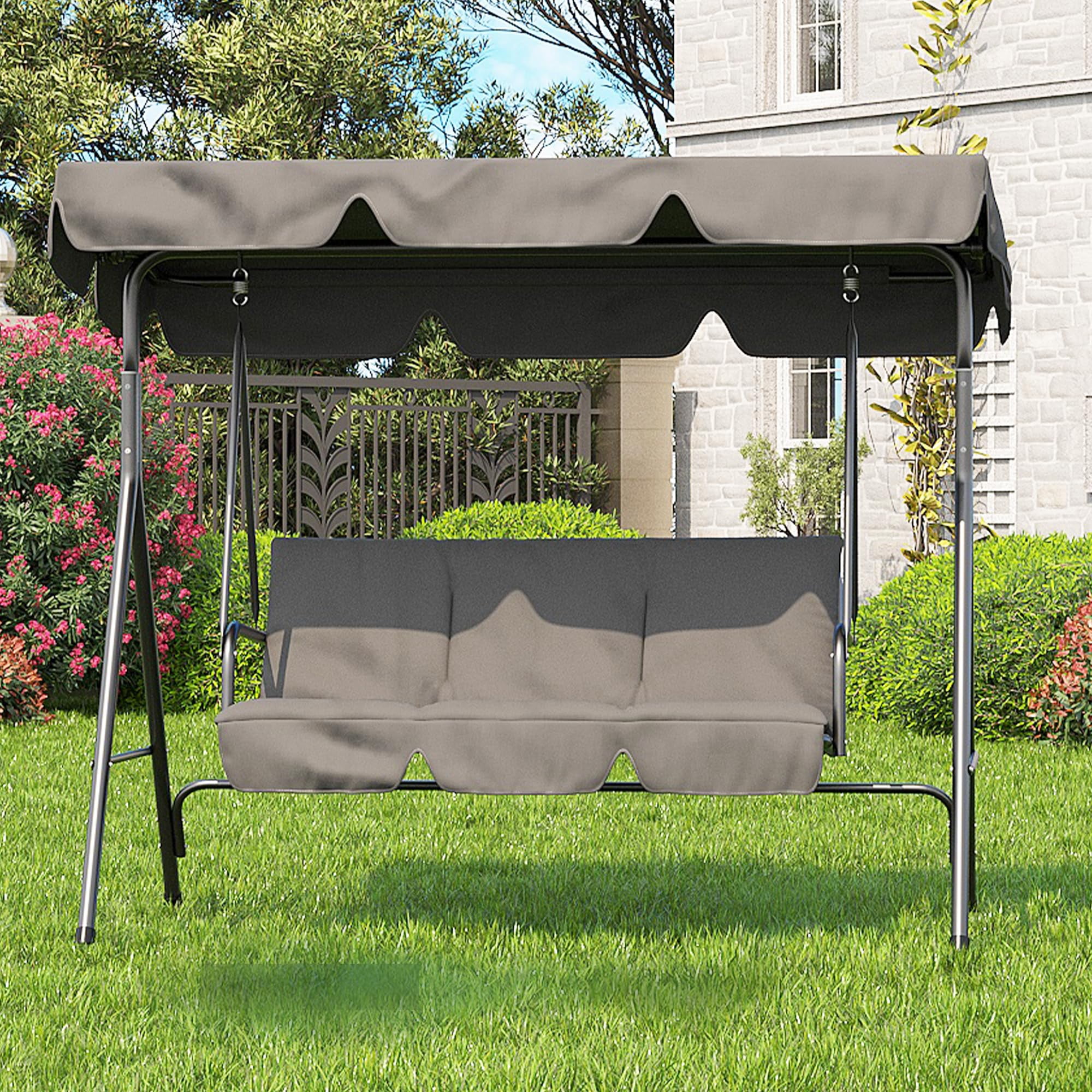 Luku 3 Seater Outdoor Swing Chair with Adjustable Canopy, Paito Swing ...