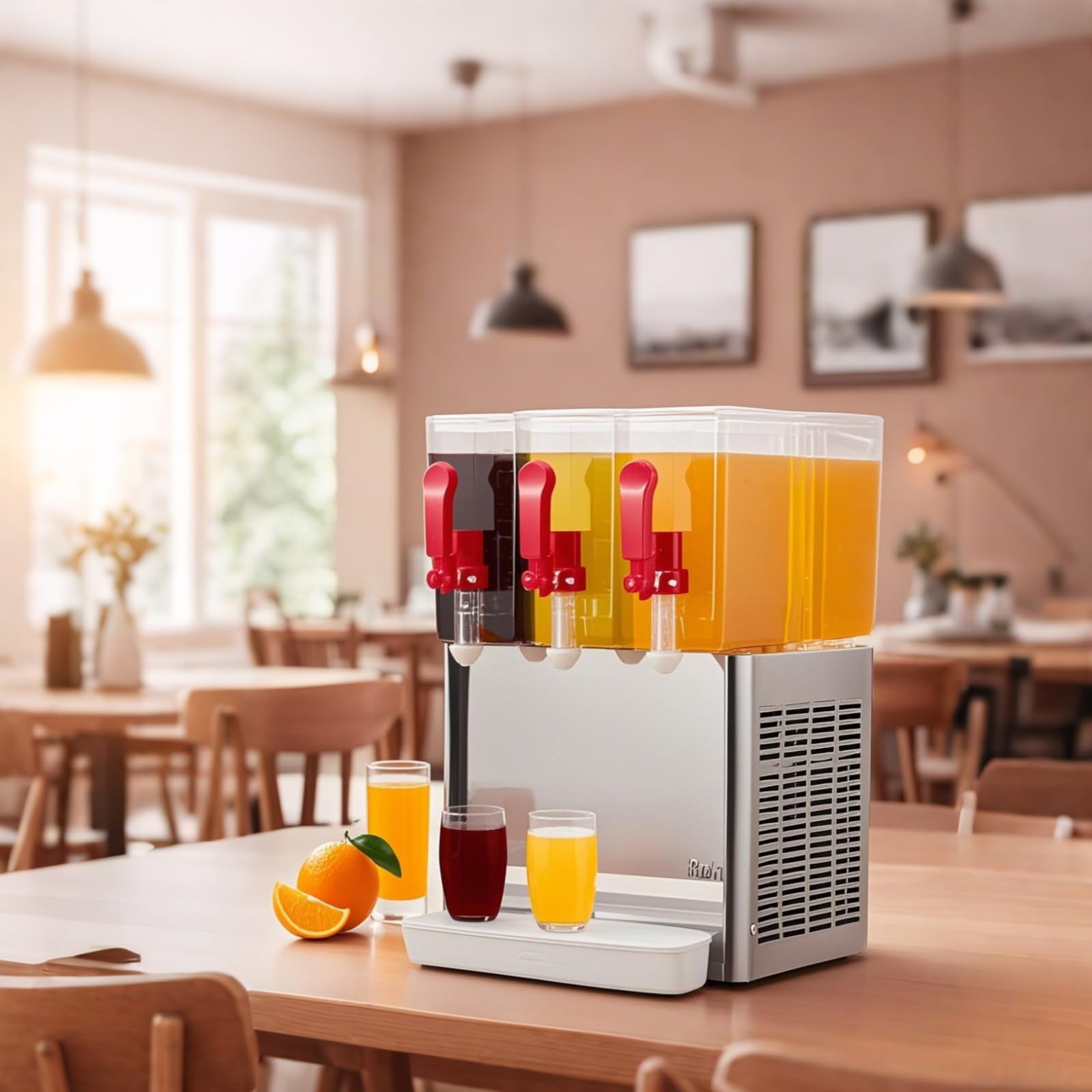 Luku 3-Tank Commercial Beverage Dispenser with Mixer 7.93 Gallon ...