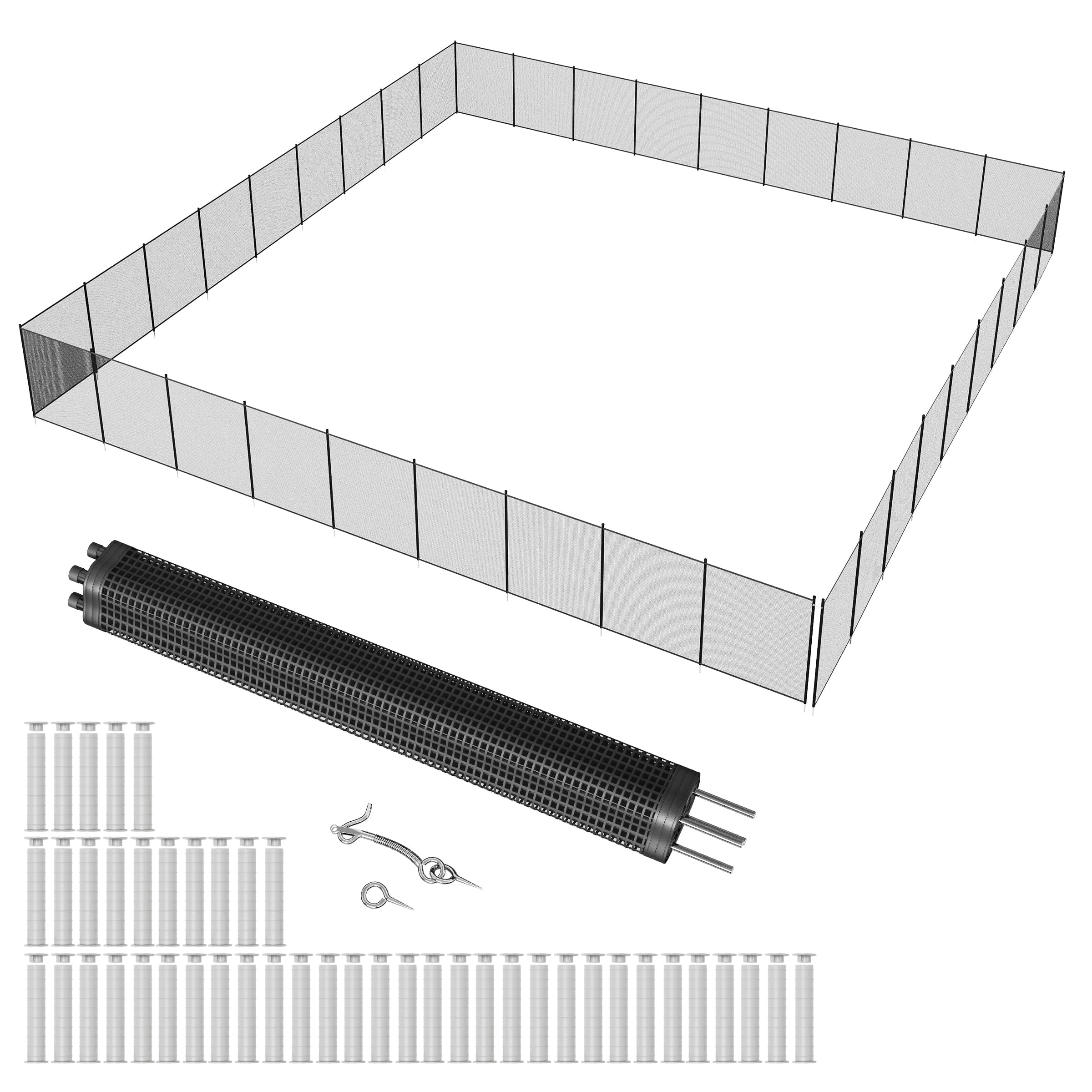 Luku 4 X 108 FT Pool Fences for Inground Pools, Easy DIY Installation ...