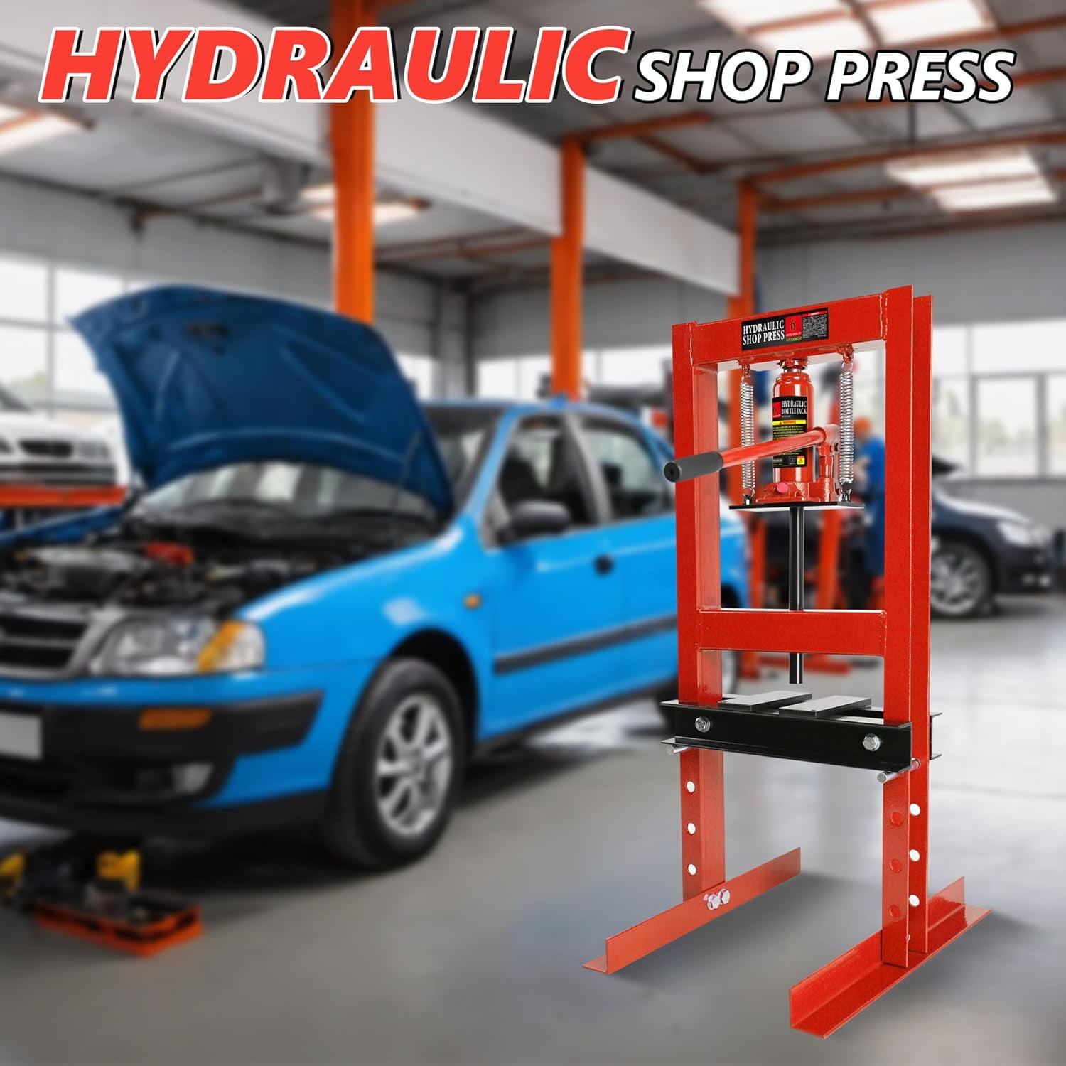 Luku 6 Ton Hydraulic Shop Press with Adjustable Height and Stamping ...