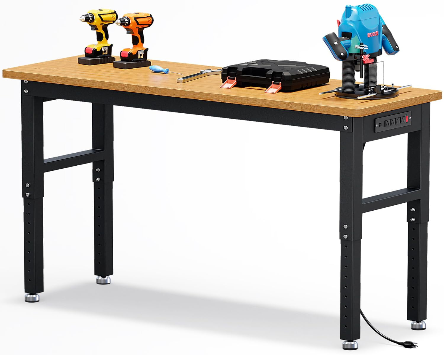 Luku 60" Workbench with Stabilizing Base,2200lb Capacity Adjustable ...