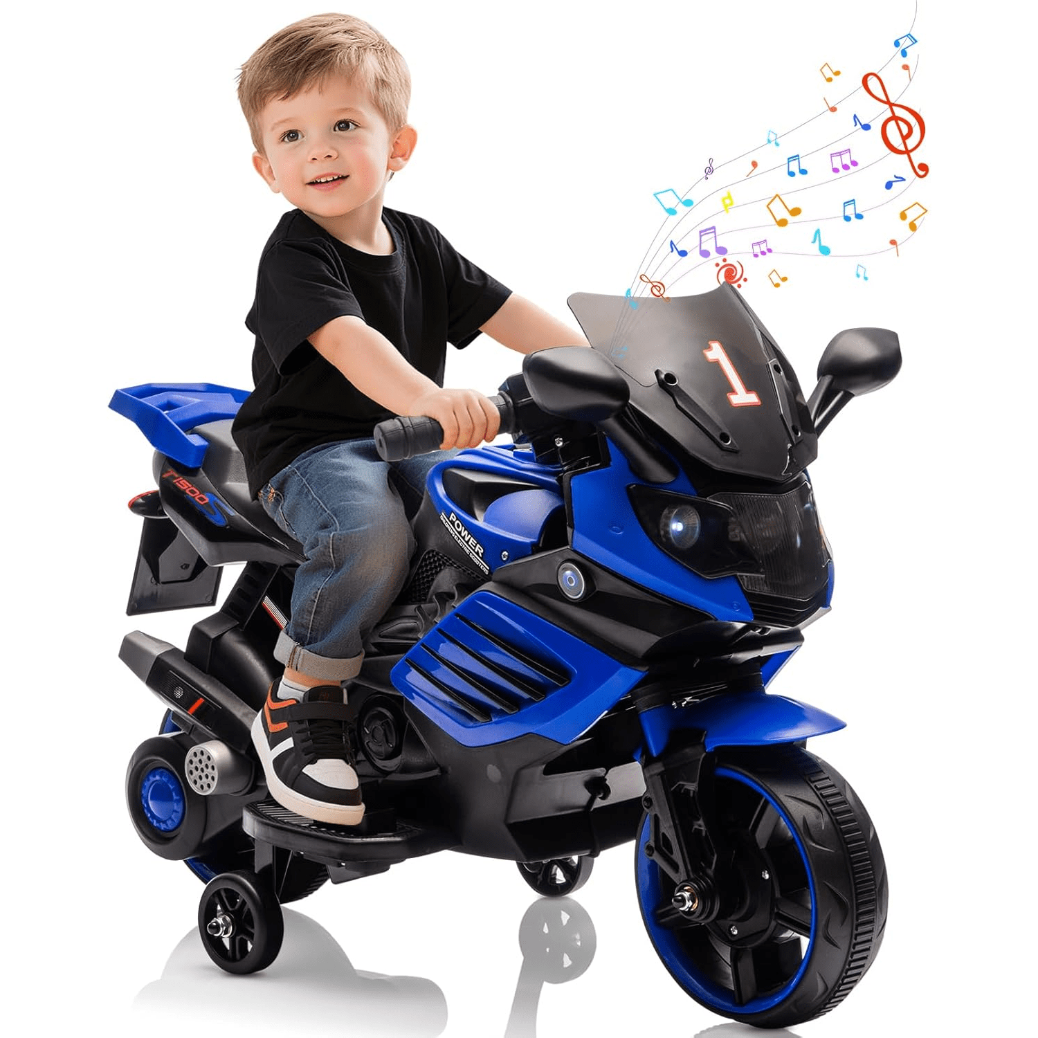 Luku 6V Kids Electric Ride On Motorcycle - Battery Powered Toy with ...