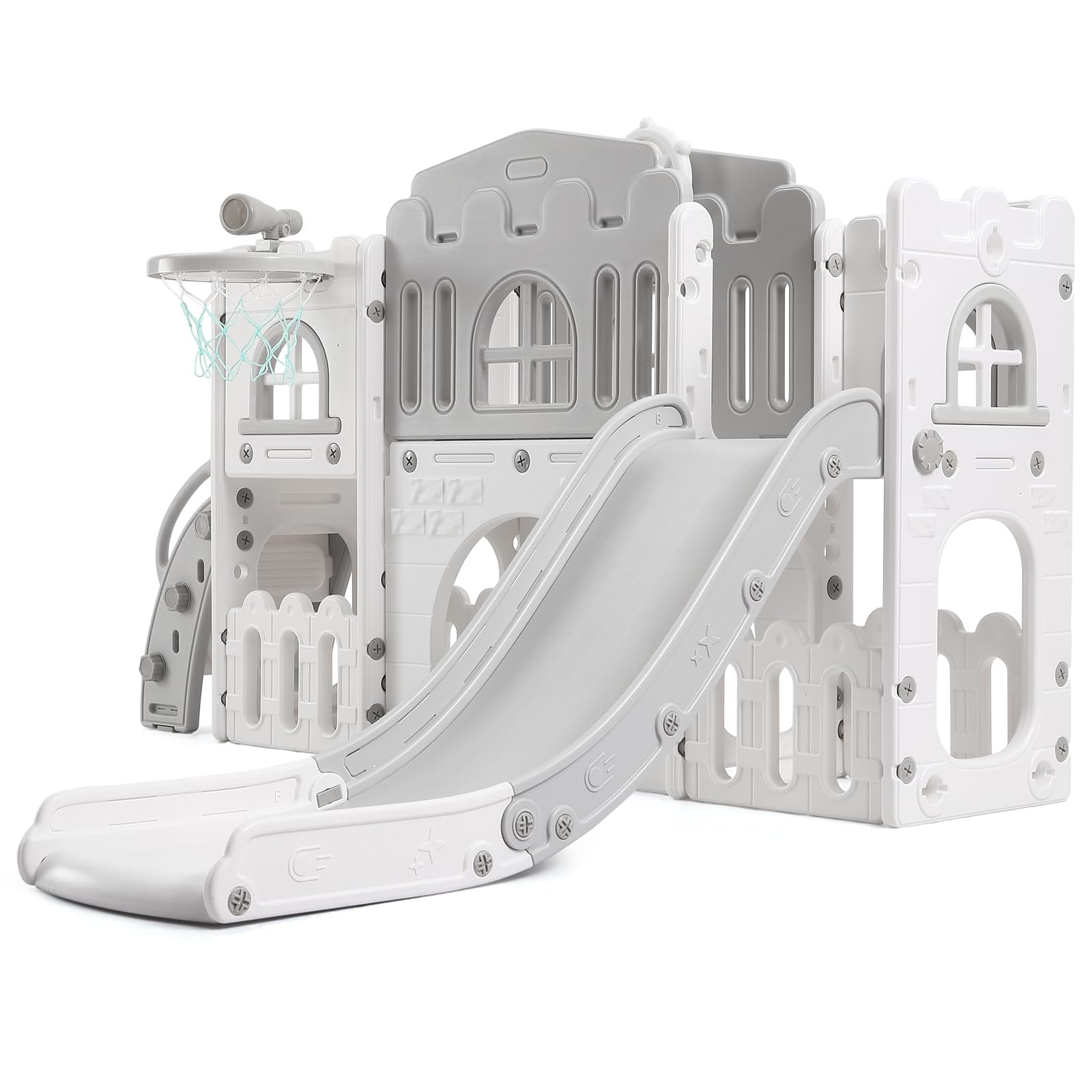 Luku 8-in-1 Toddler Indoor Playground with Slide: Baby Slide Playset ...