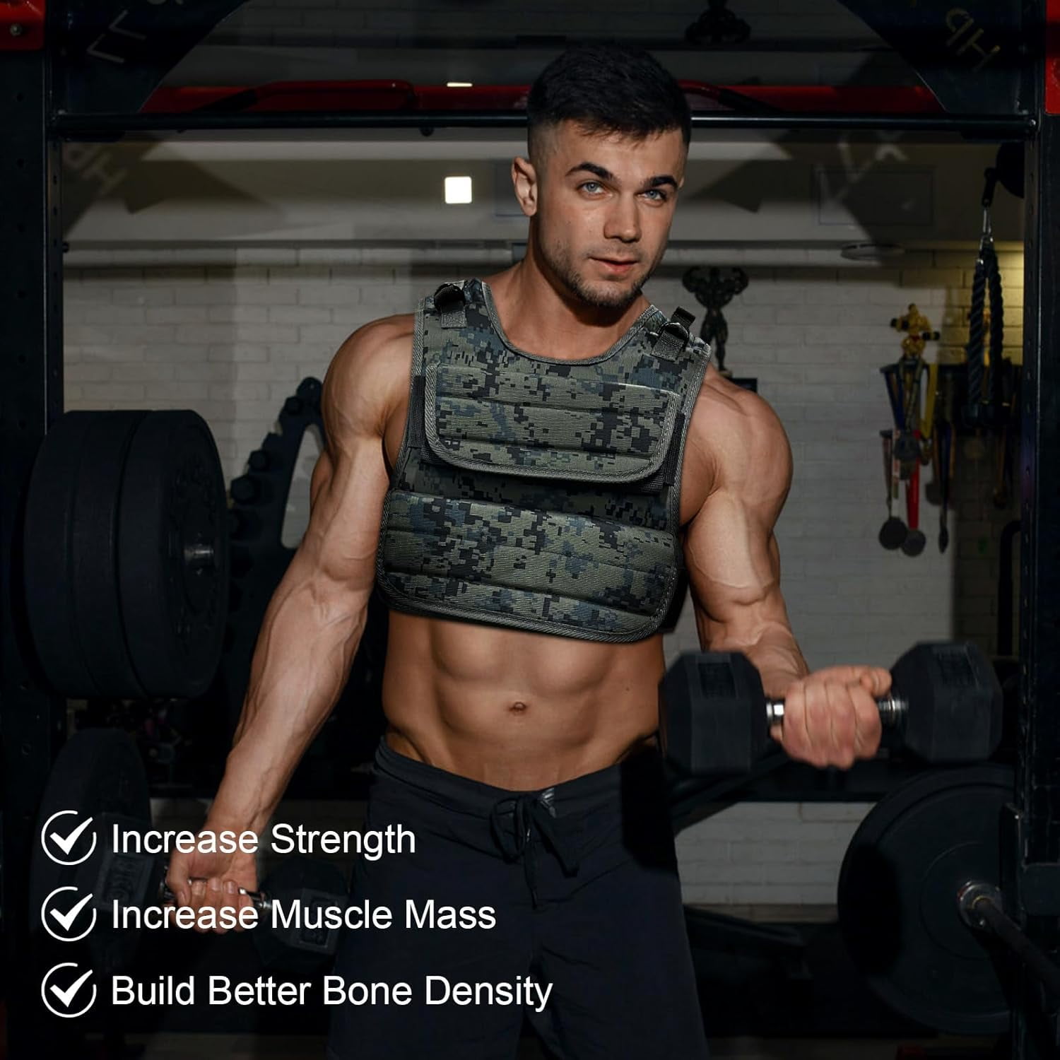 Luku Adjustable 45 lbs Iron Weight Vest for Men - Perfect for Home ...