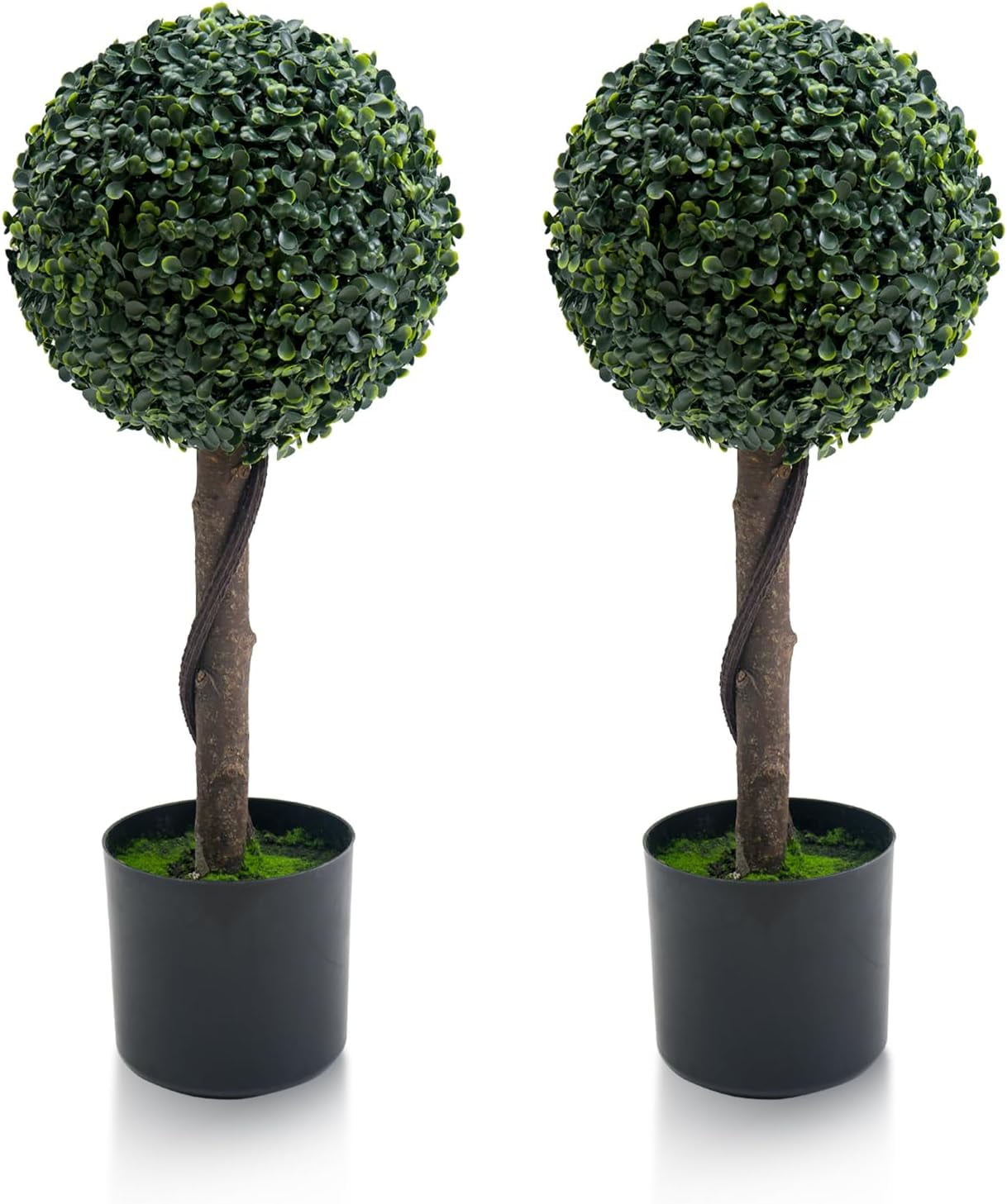 Luku Artificial Topiary Ball Trees, Fake Greenery Milan Grass Ball Tree ...