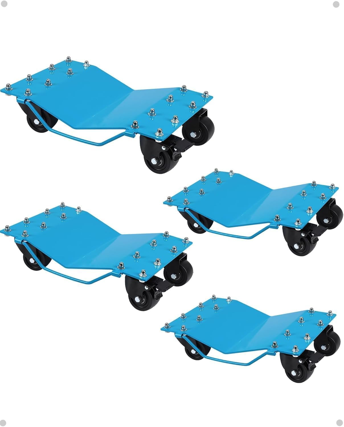 Luku Car Dollies Set of 4,8000LBS with Tow Hooks, Thickened Handles ...