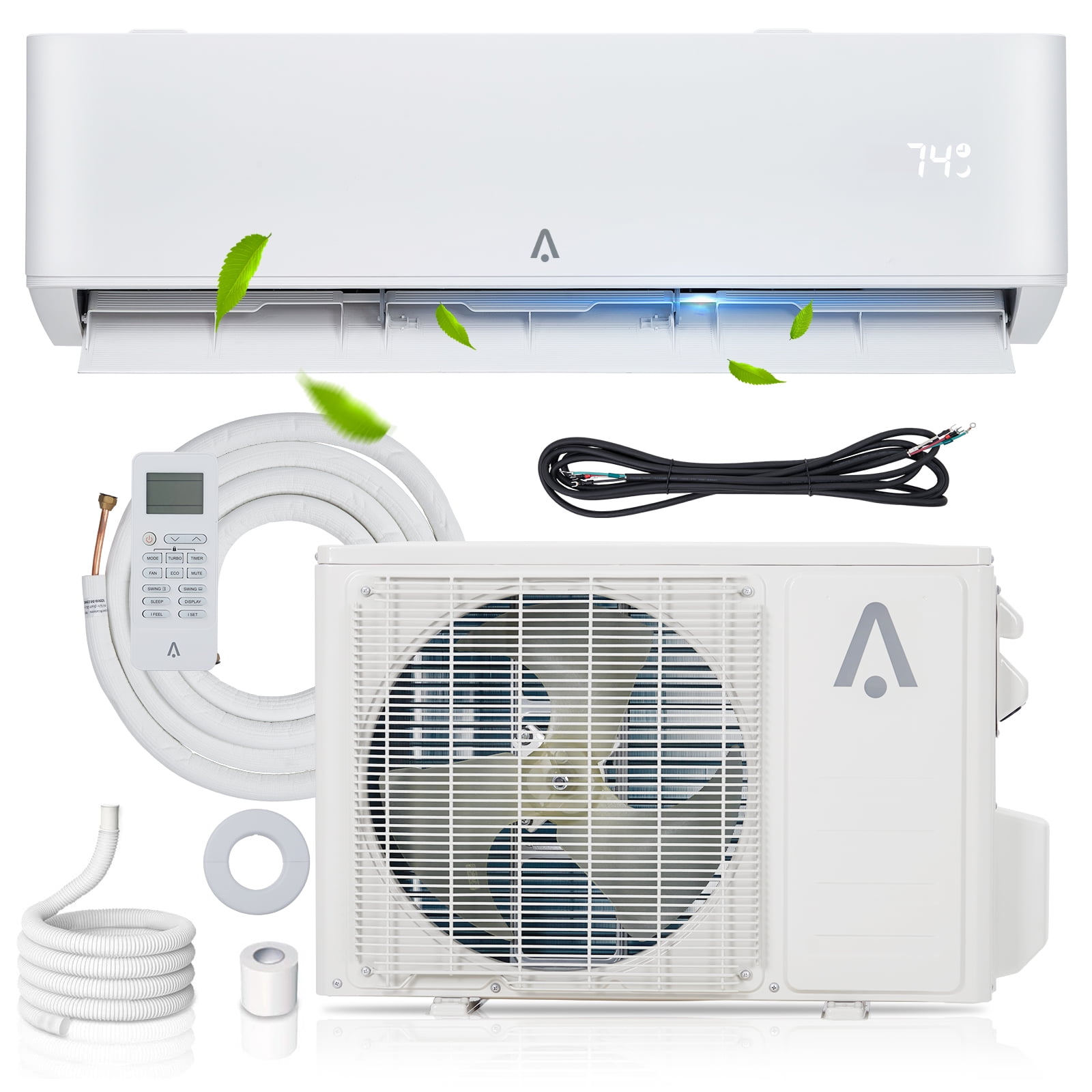 Luku Compact 9000 BTU Mini Split System, 23 SEER2, Alexa Compatible, 42 ...