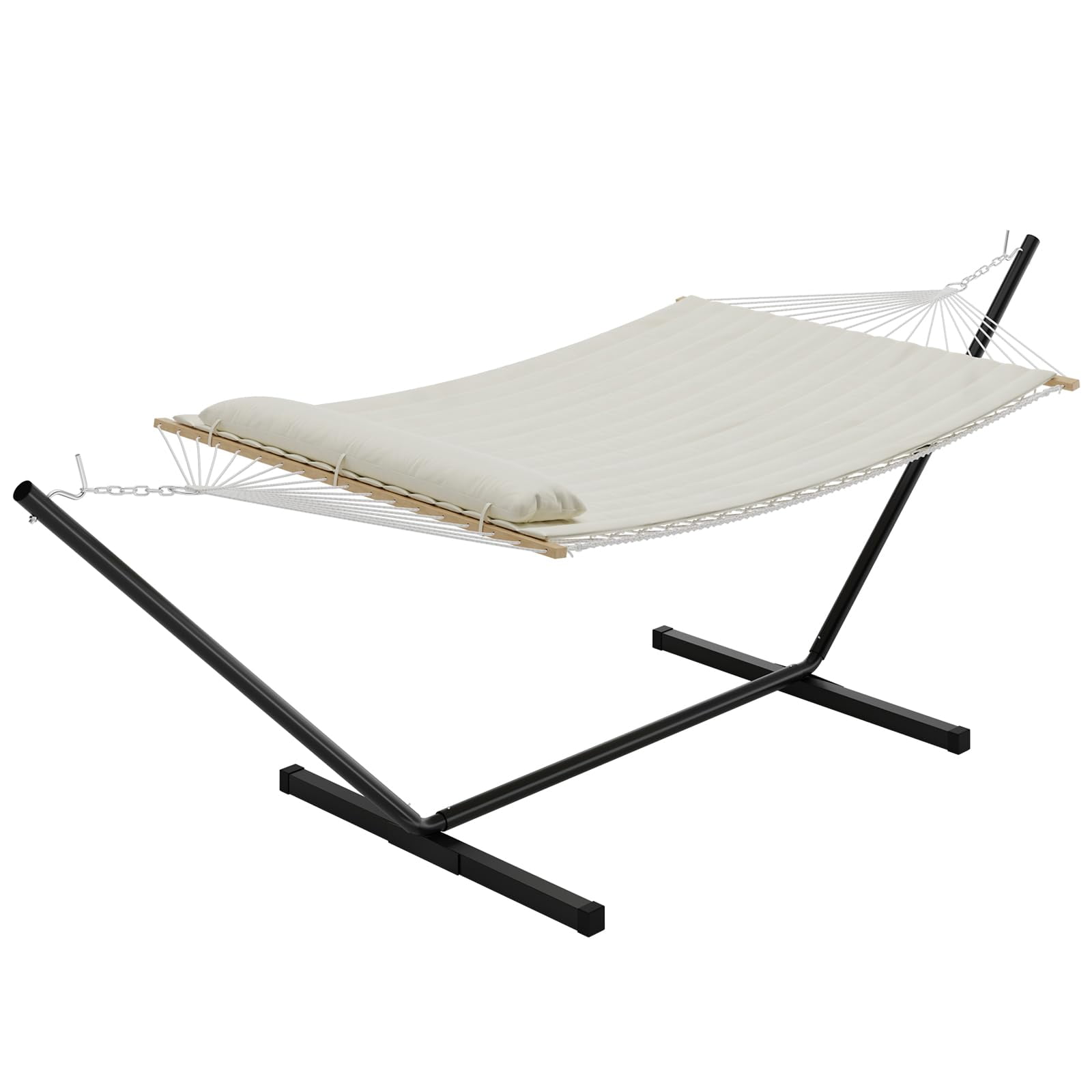 Luku Double Hammock with Space Saving Steel Stand Included, Standing ...