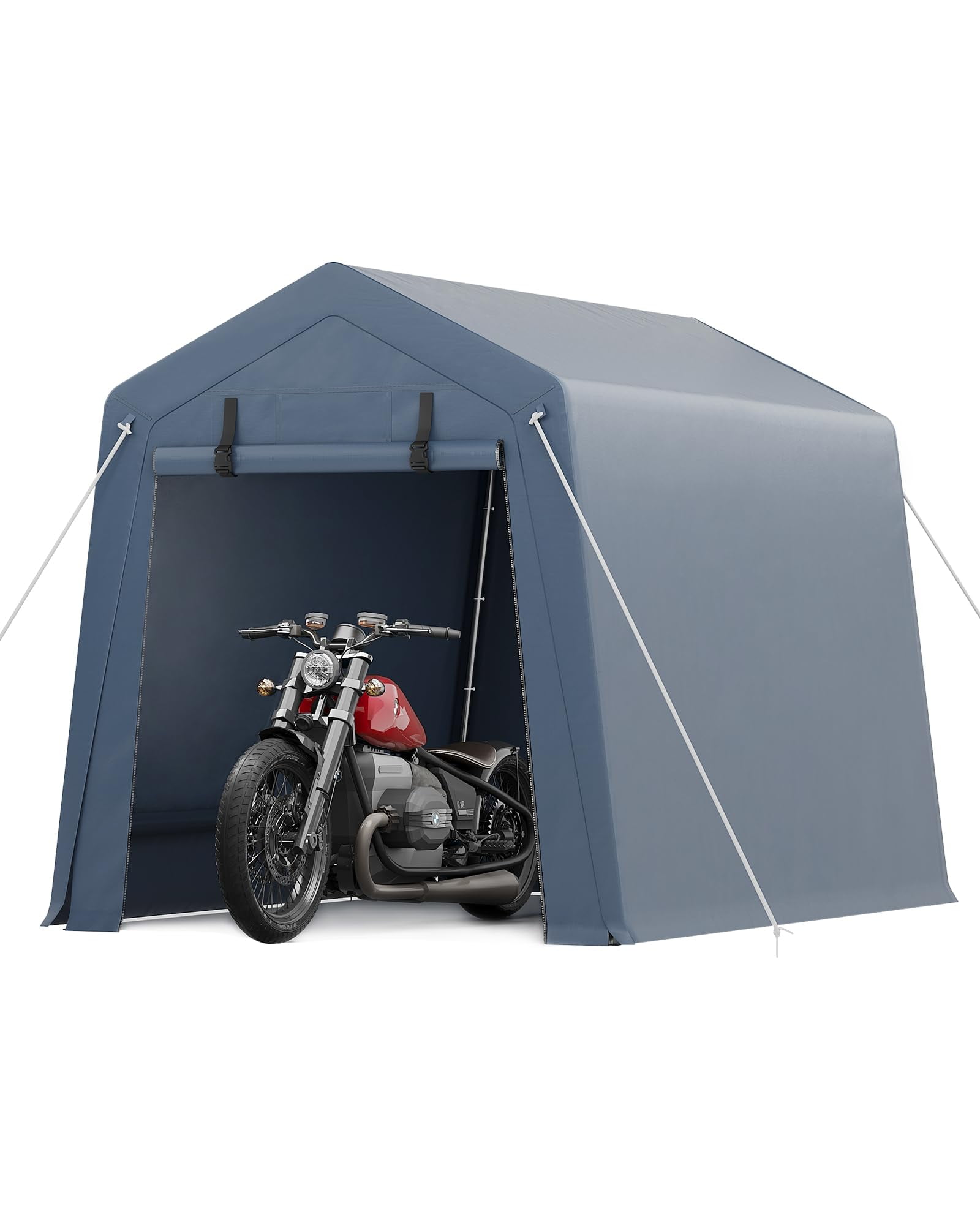 Luku Heavy Duty Outdoor Storage Shed, 220gsm Waterproof Tarp, 19-Gauge ...