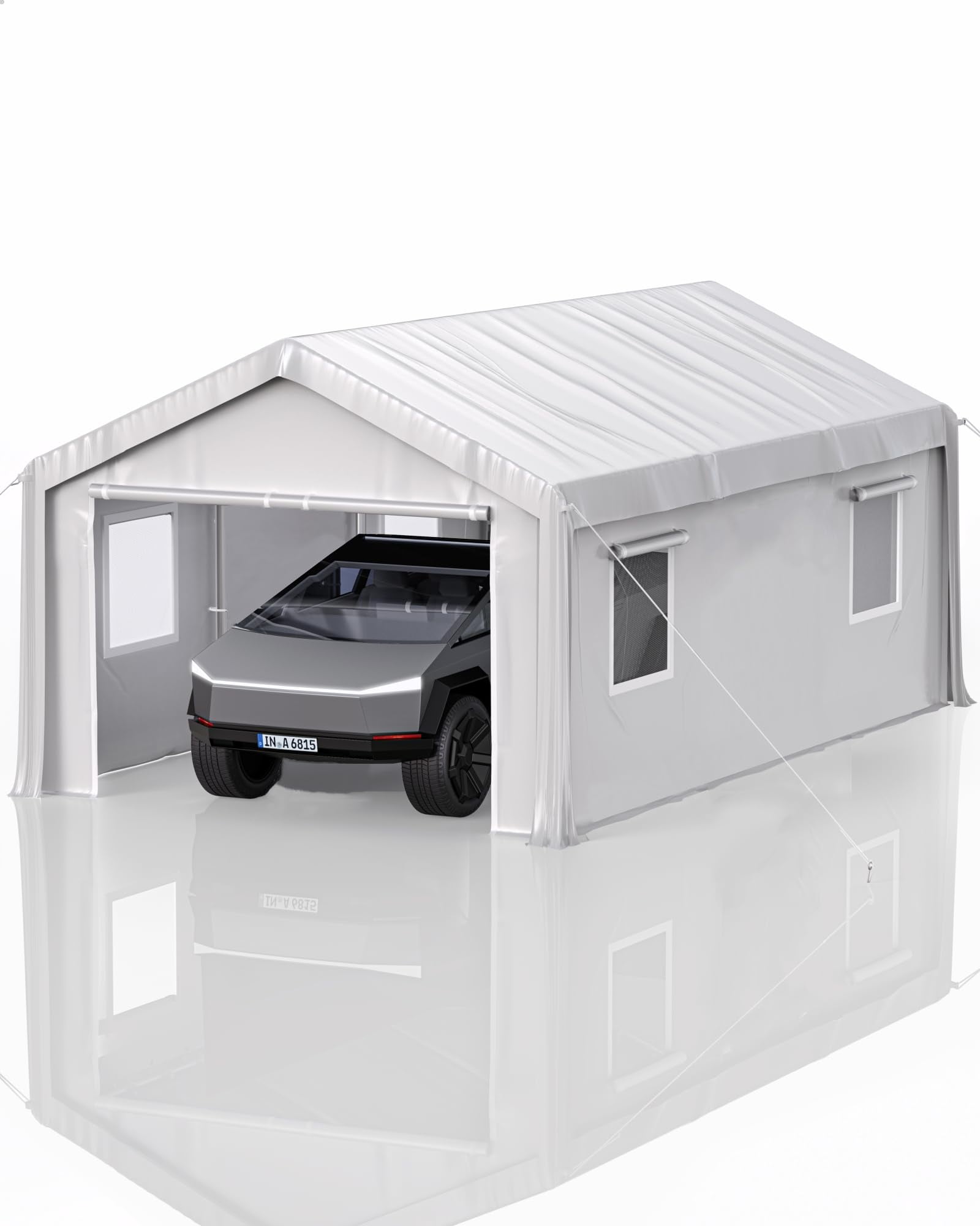 Luku Heavy-Duty Portable Garage Carport, 20x12x11FT, Roll-Up Doors ...