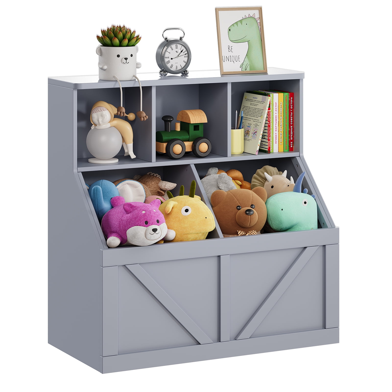 Luku Kids Toy Storage organizer, Toddlers Bookshelf for Kids Rooms ...