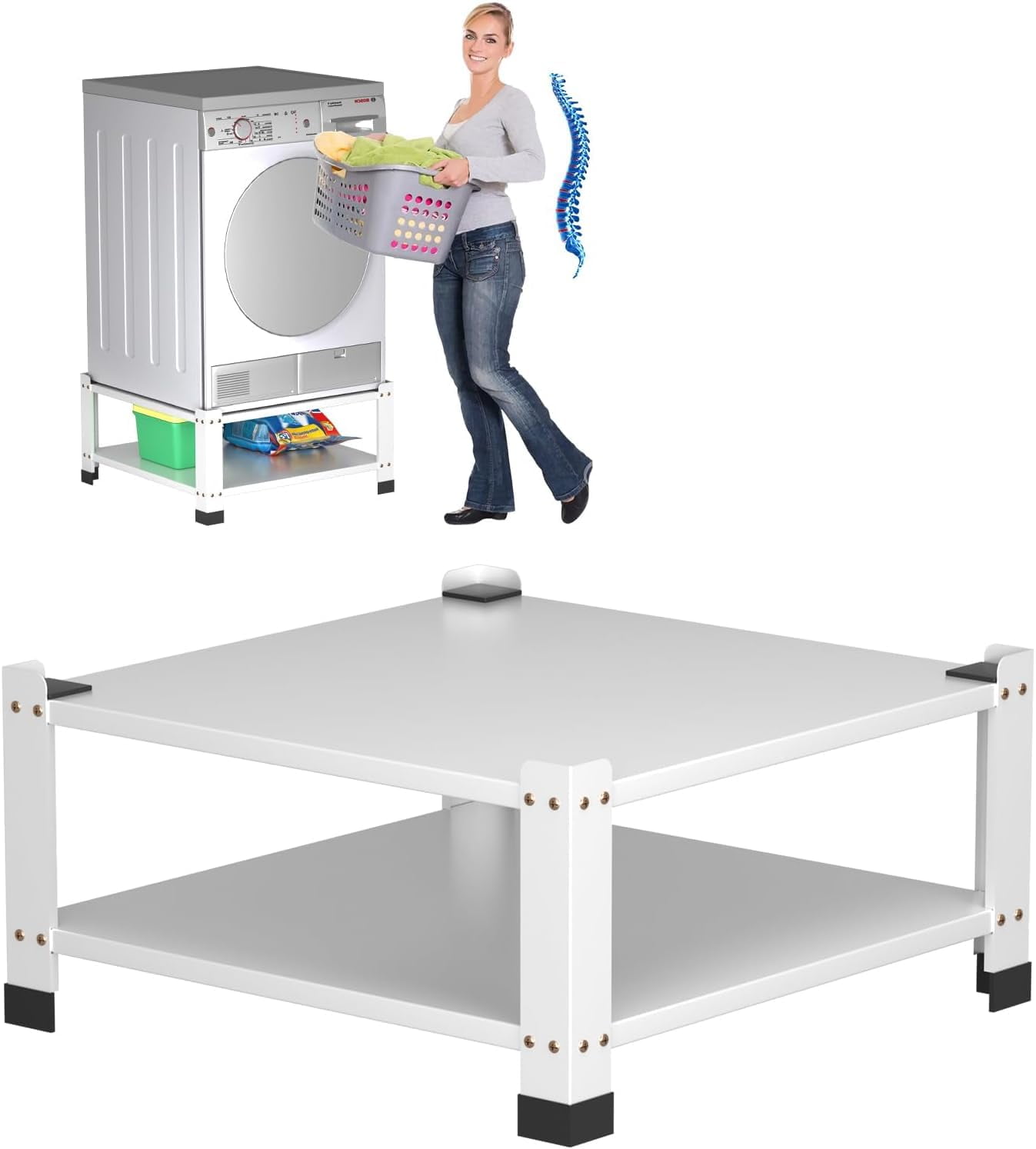 Luku Laundry Pedestal for Washer and Dryer, Heavy Duty Steel Washing ...