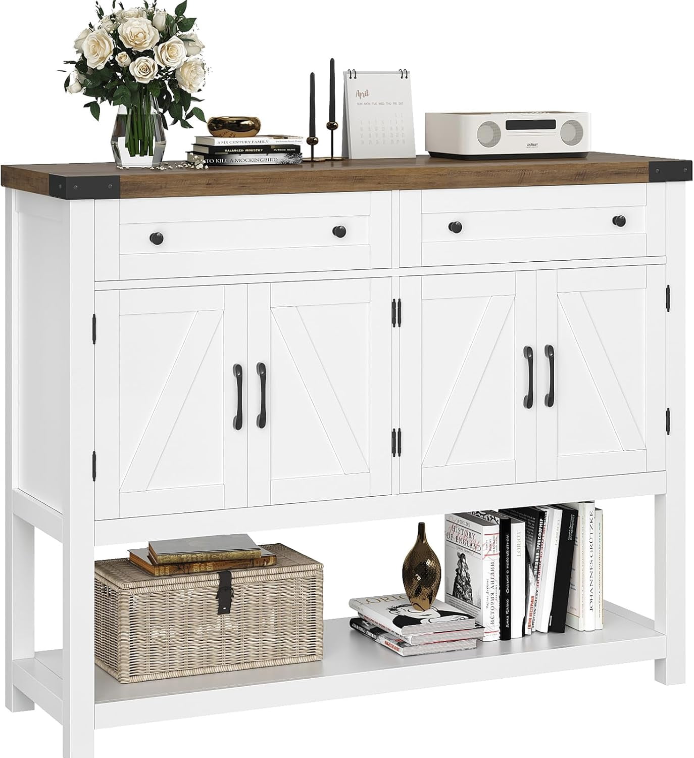 Luku Modern Kitchen Sideboard Buffet Cabinet, Engineered Wood Storage ...