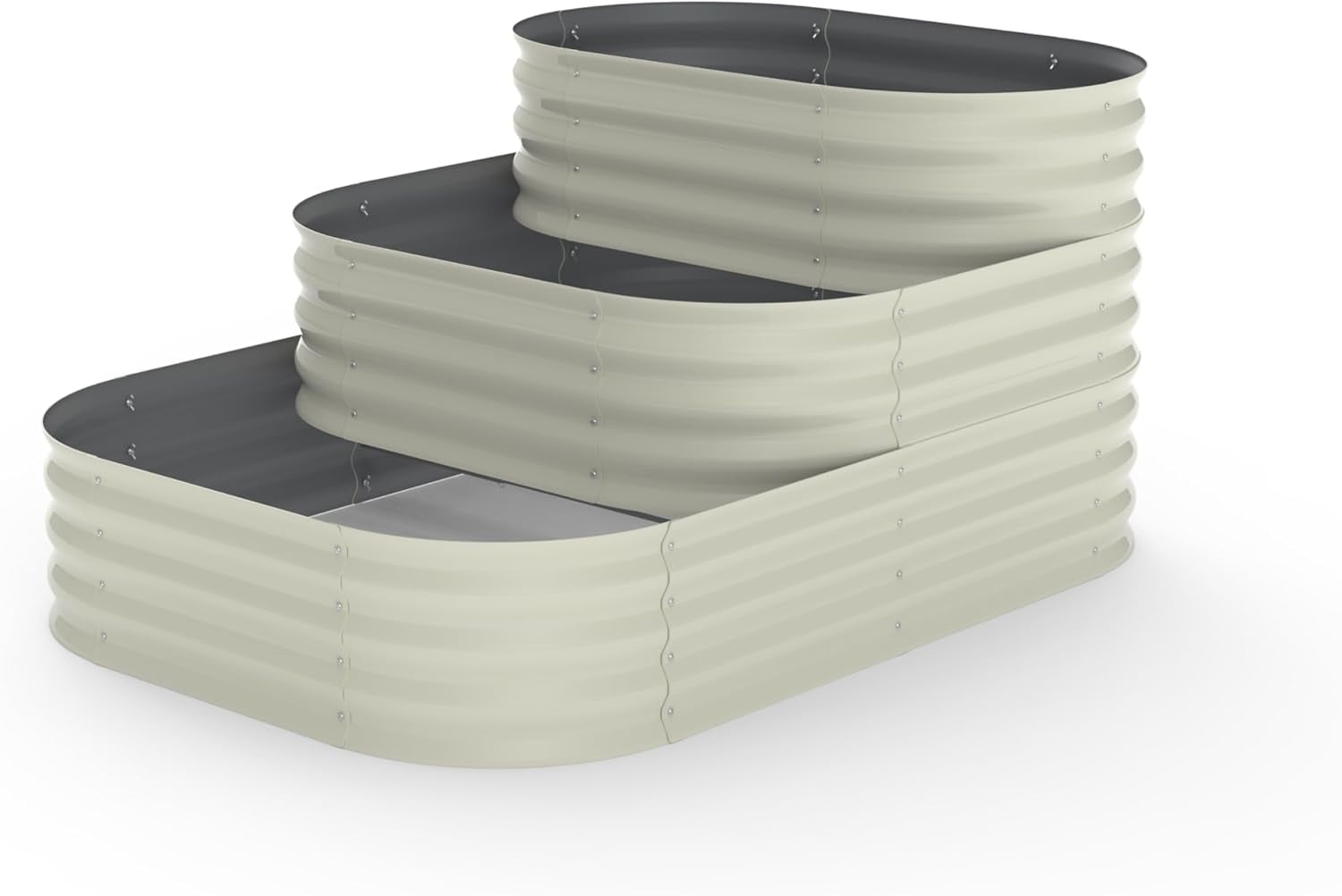 Luku Modular Raised Garden Bed Kit with Open Base: 43x63x31.5 Oval ...