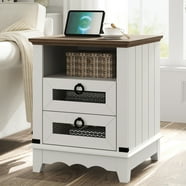 Tribesigns Modern Wood End Table with Storage, Small Round Side Accent ...