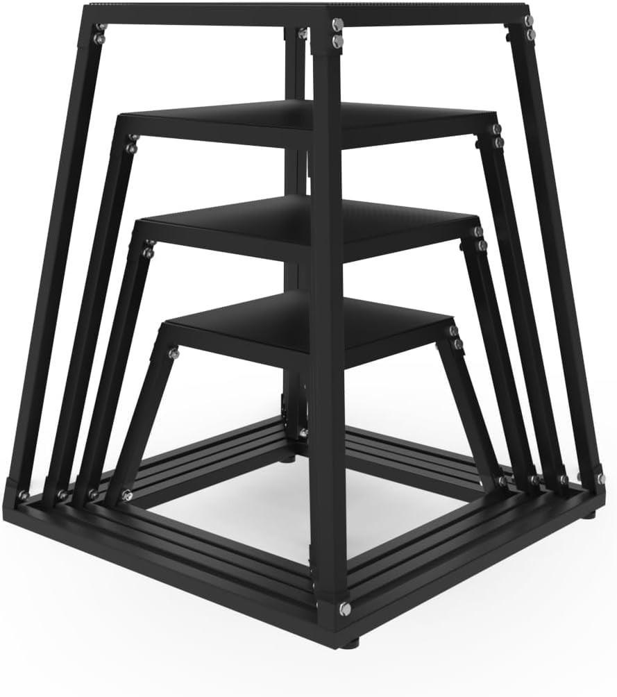 Luku Plyo Box Jump Platforms - Adjustable Set for Home Gym (12/18/24/30 ...