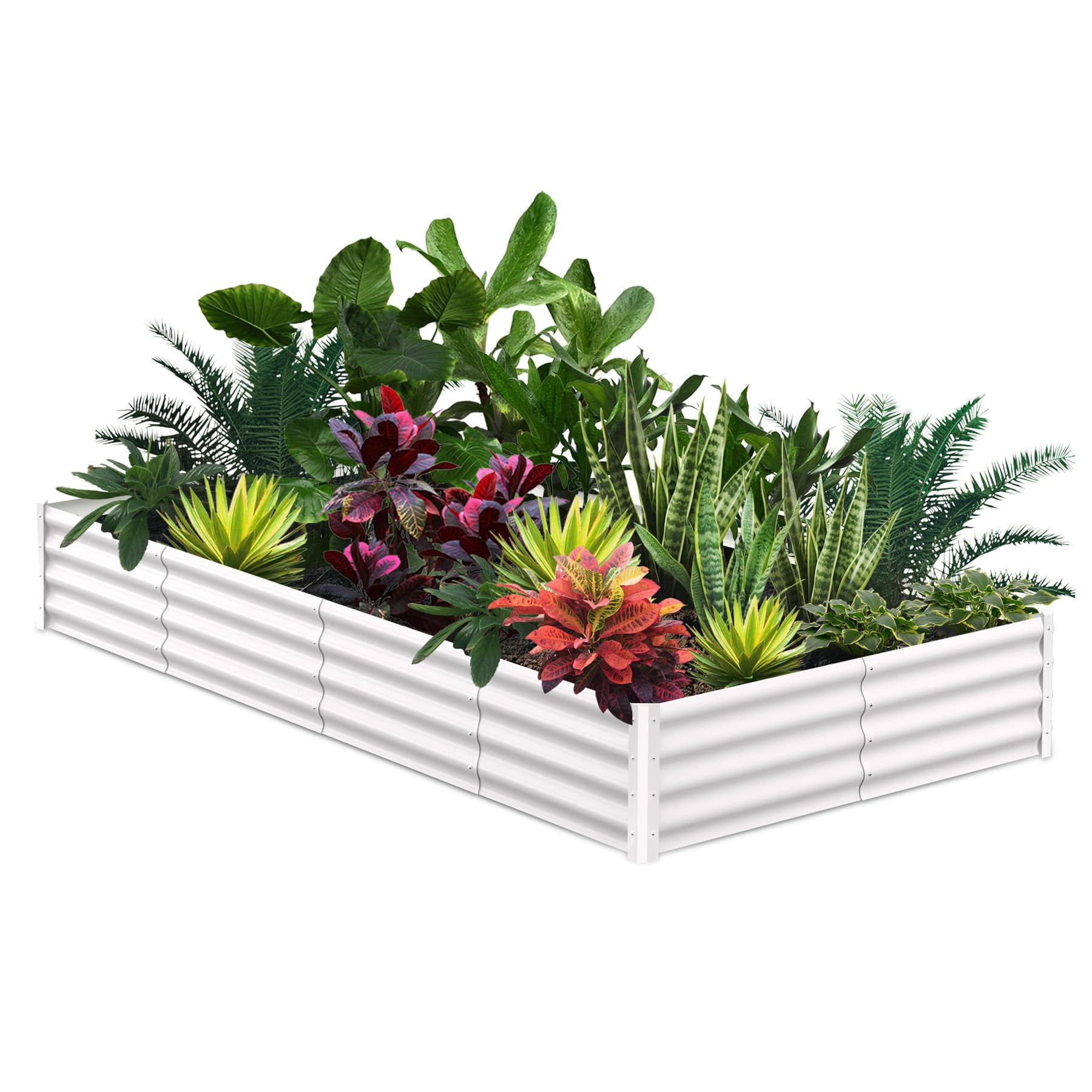 Luku Raised Garden Bed, Galvanized Raised Garden Bed, Outdoor Large ...