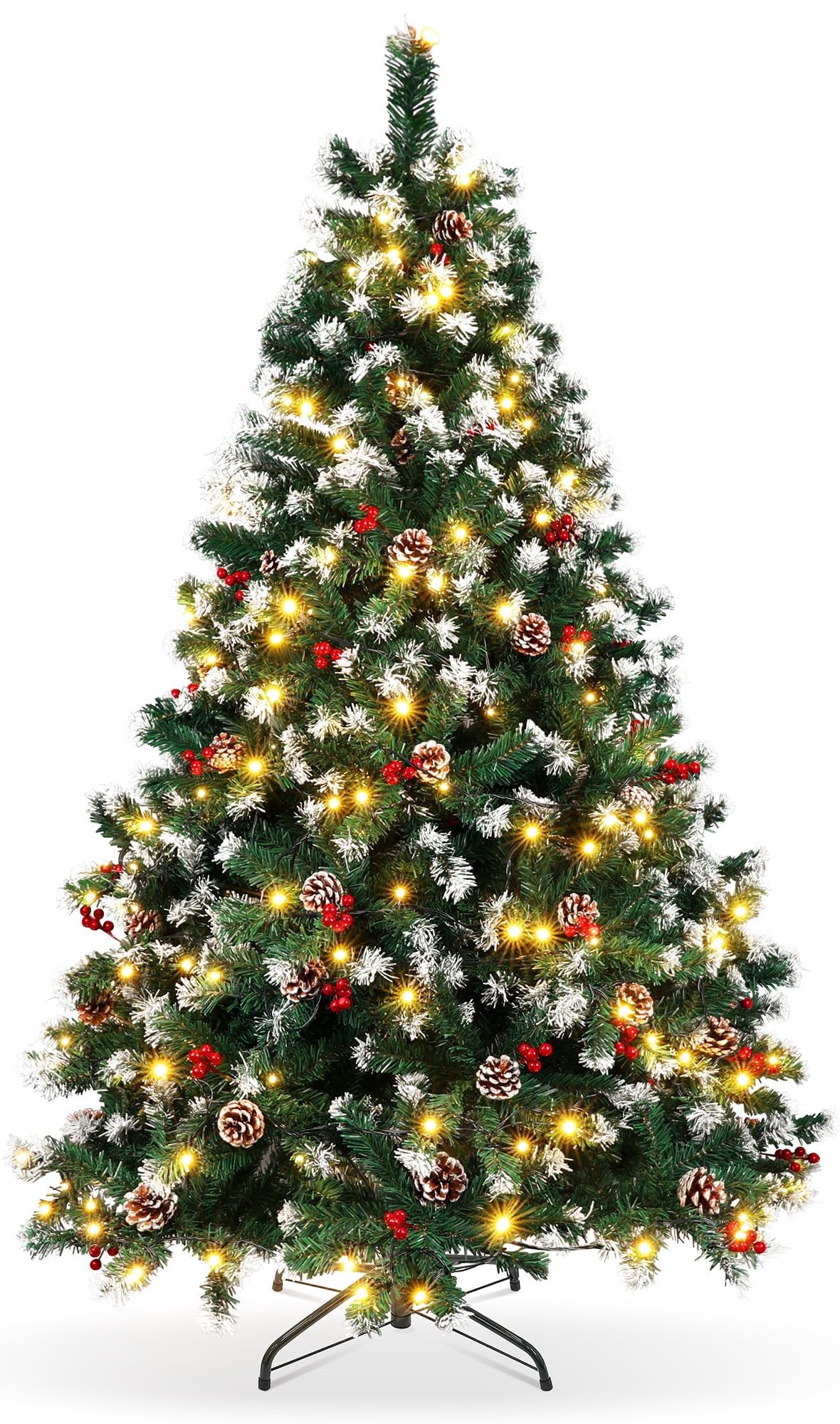 GIKPAL 6ft Pre-lit Artificial Christmas Tree w/800 Tips,Hinged Xmas ...