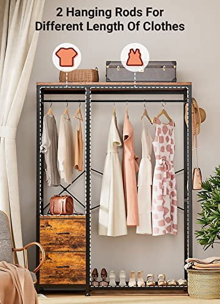 Lulive Clothes Rack, Heavy Duty Garment Rack for Hanging Clothes ...