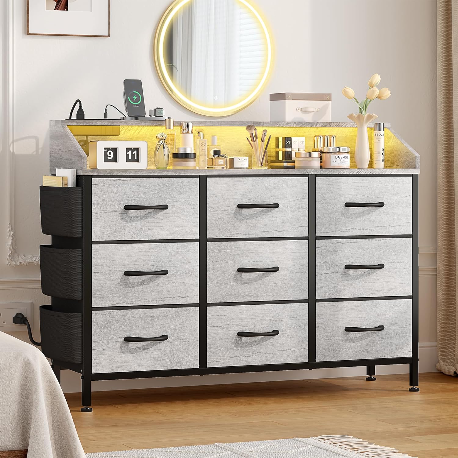 Lulive Dresser TV Stand for Bedroom with 9 Drawers - Chest of Drawers ...