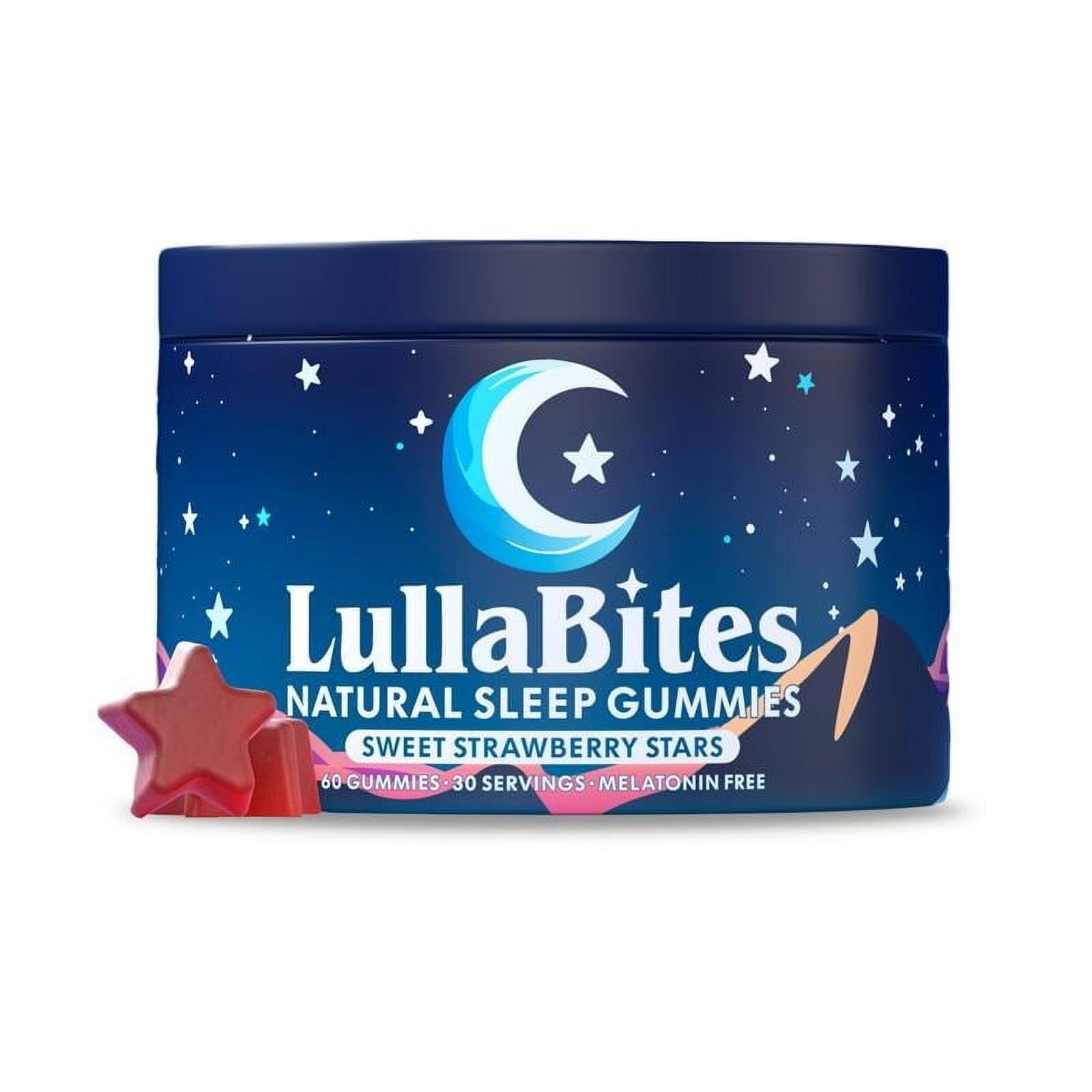 LullaBites Natural Sleep Gumme Sweet Strawberry Stars-60 Gumme-30 ...