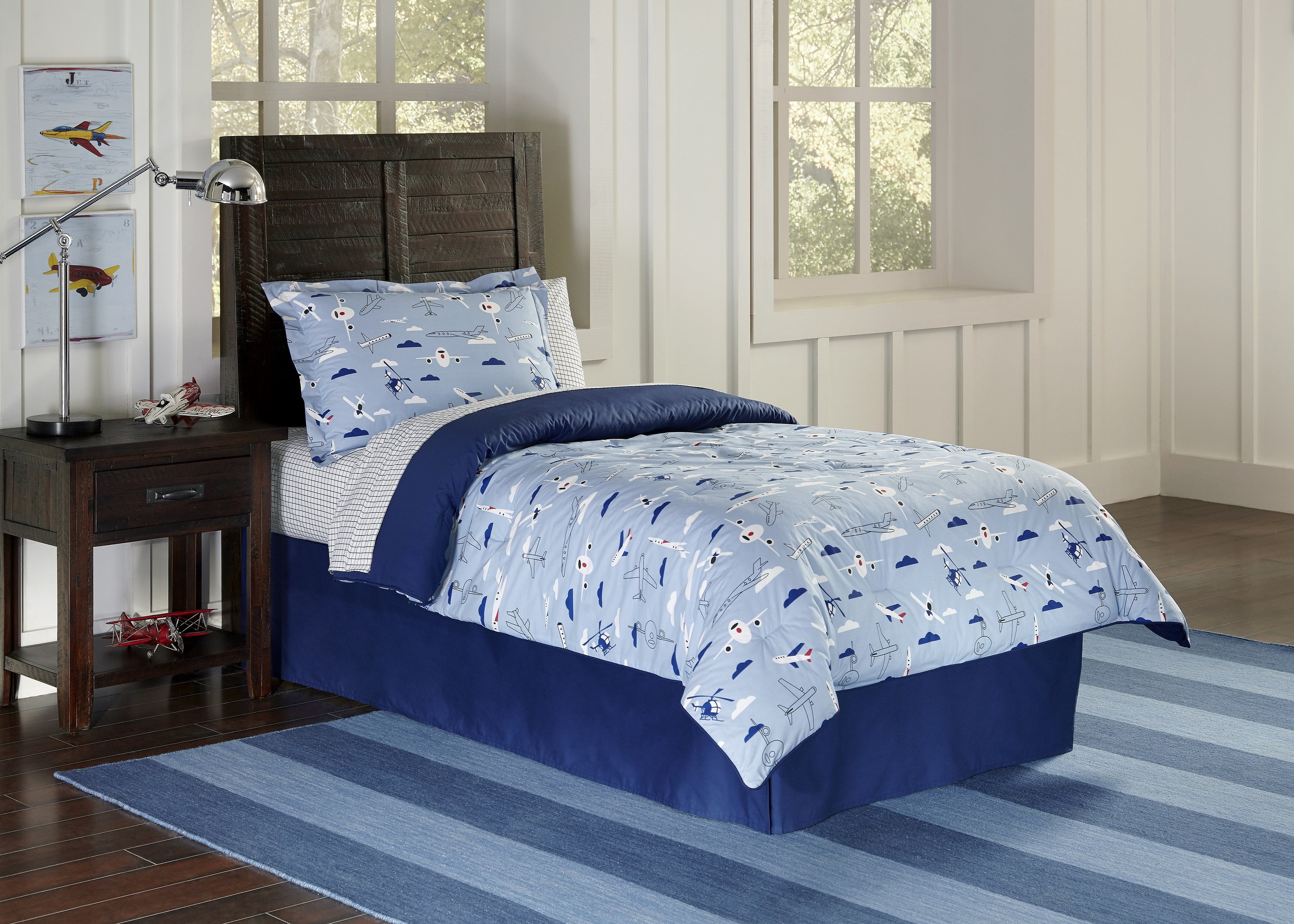 Lullaby Bedding Airplanes Printed 100% Cotton Percale 3 pc Comforter ...
