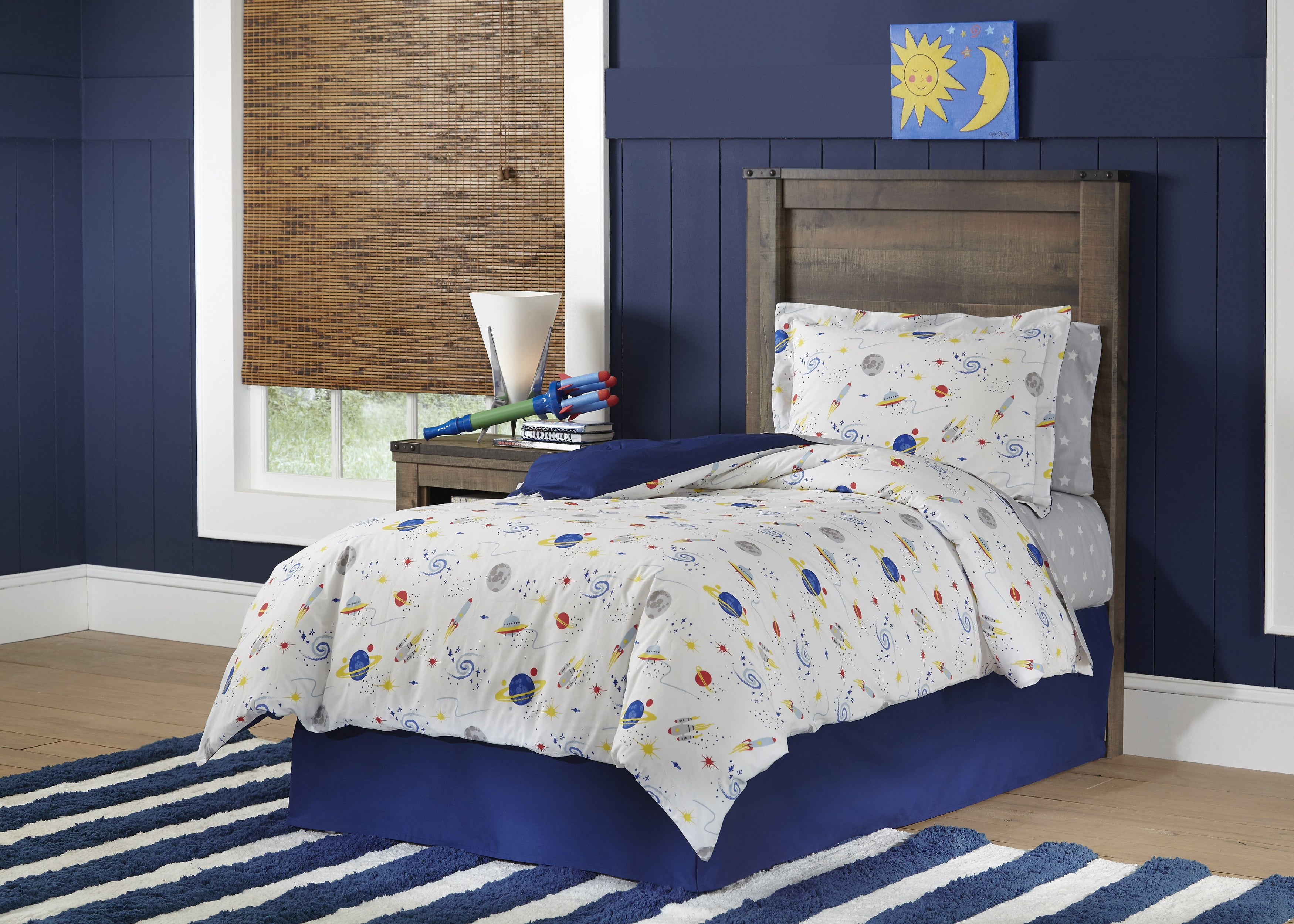Lullaby Bedding Space Collection Cotton Printed 4-piece Comforter Set ...