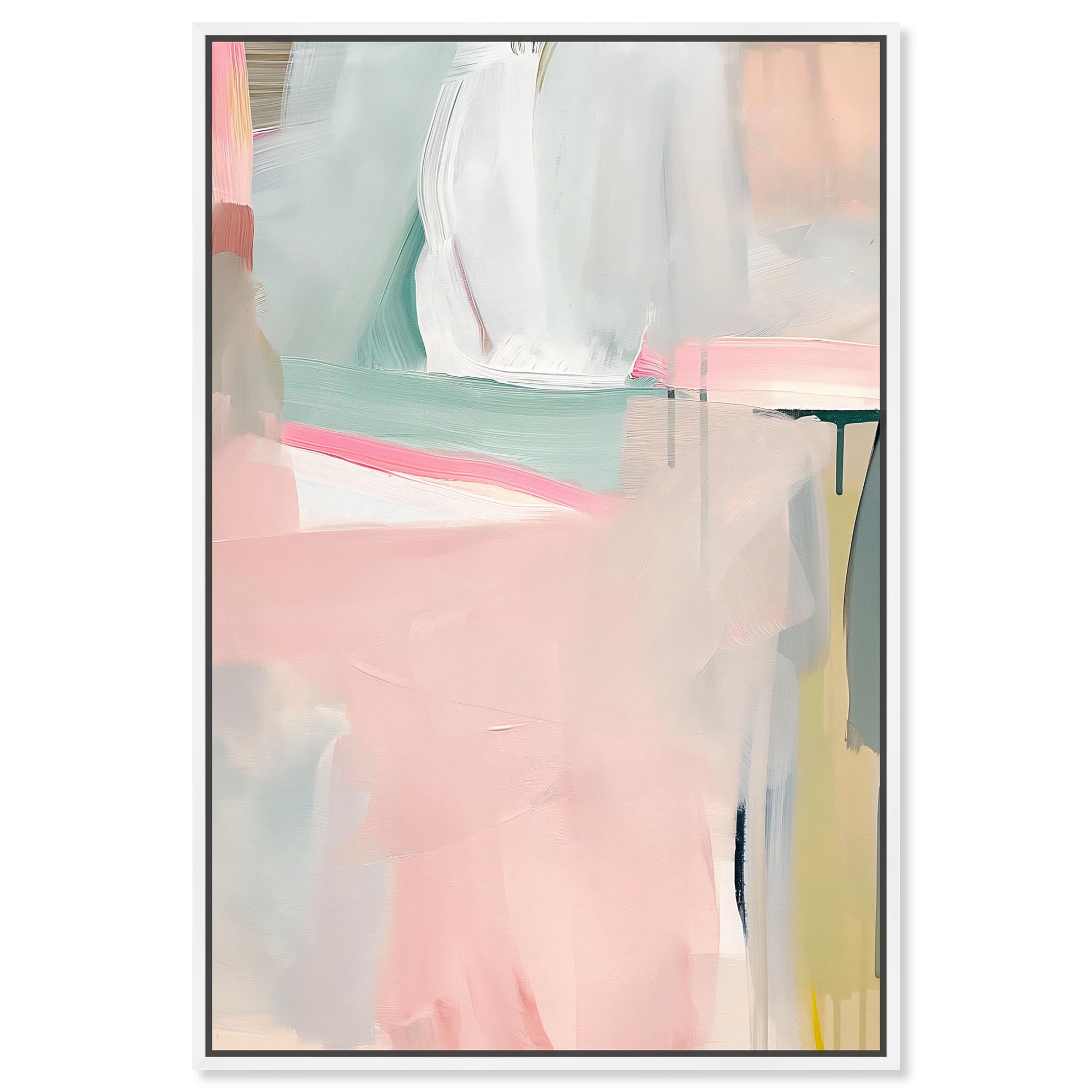 Lullaby in Pink Canvas Colorful Pastel Art by Art Remedy, White Frame ...