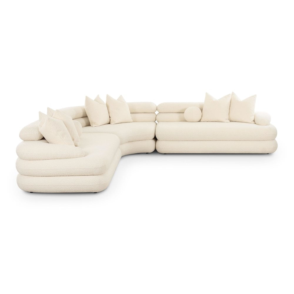 TOV Furniture Lulu Cream Boucle Modular Curved Sectional - Walmart.com