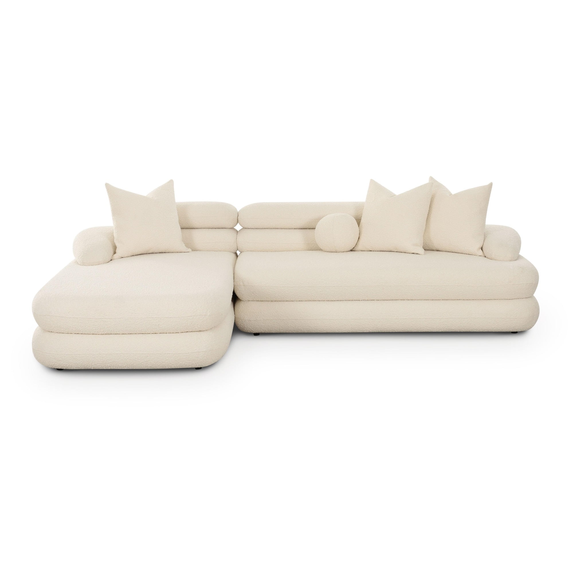 Lulu Cream Boucle Modular LAF Sectional - Walmart.com
