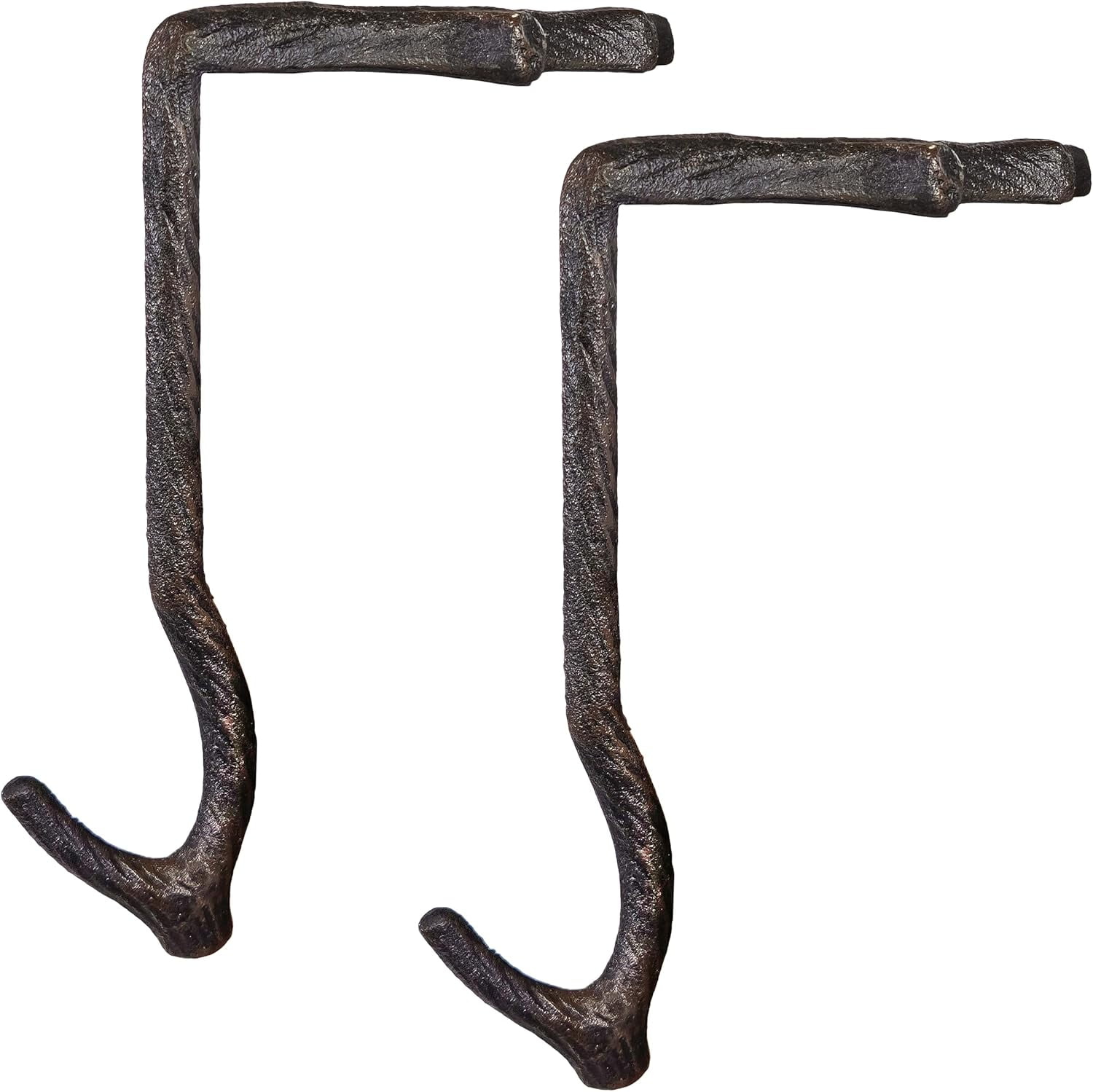 Lulu Decor,100% Cast Iron 10" Stocking Holder for Mantle Holds Up to 9 ...