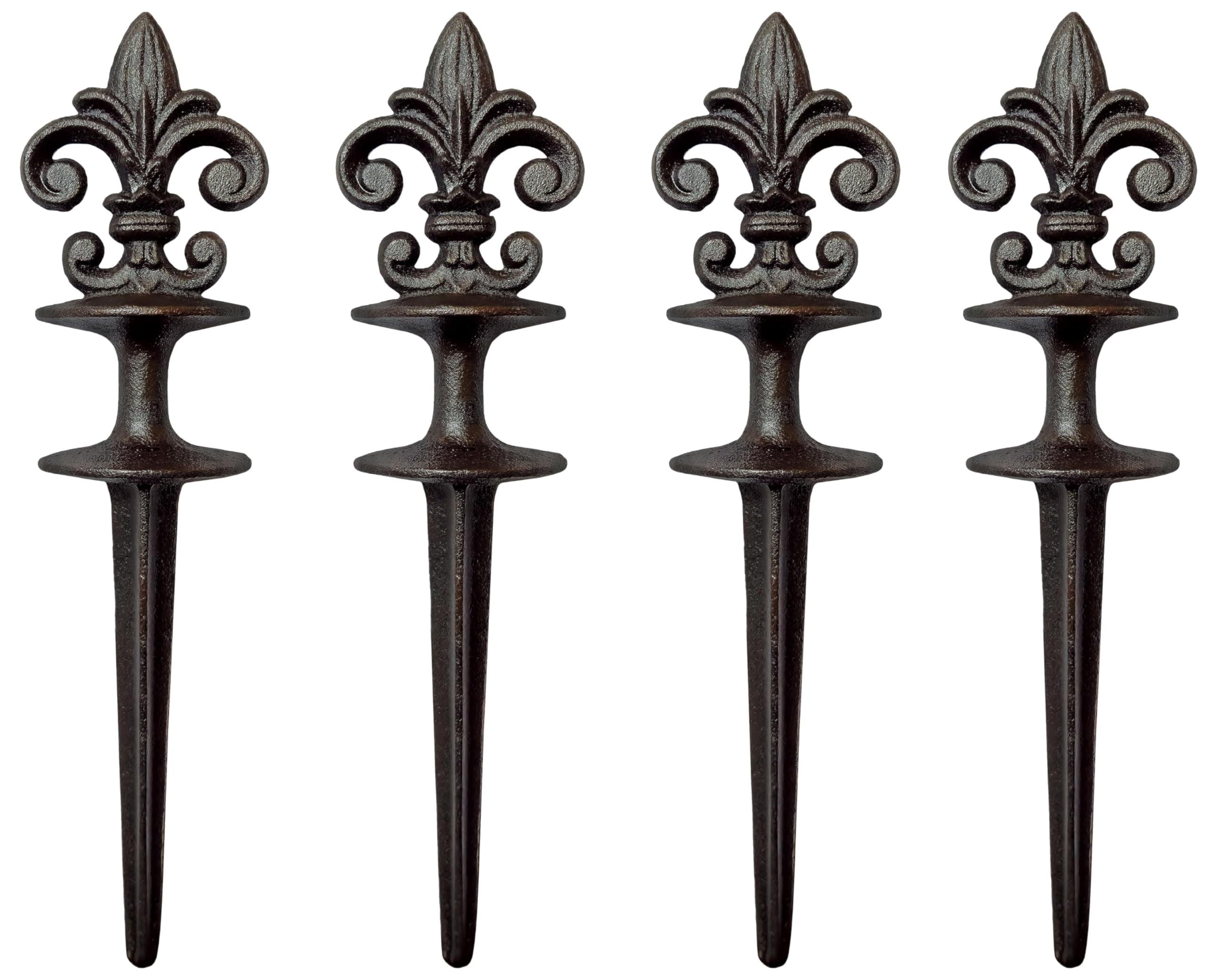 Lulu Decor, Antique Black Cast Iron Garden Fleur de lis Hose Guides ...