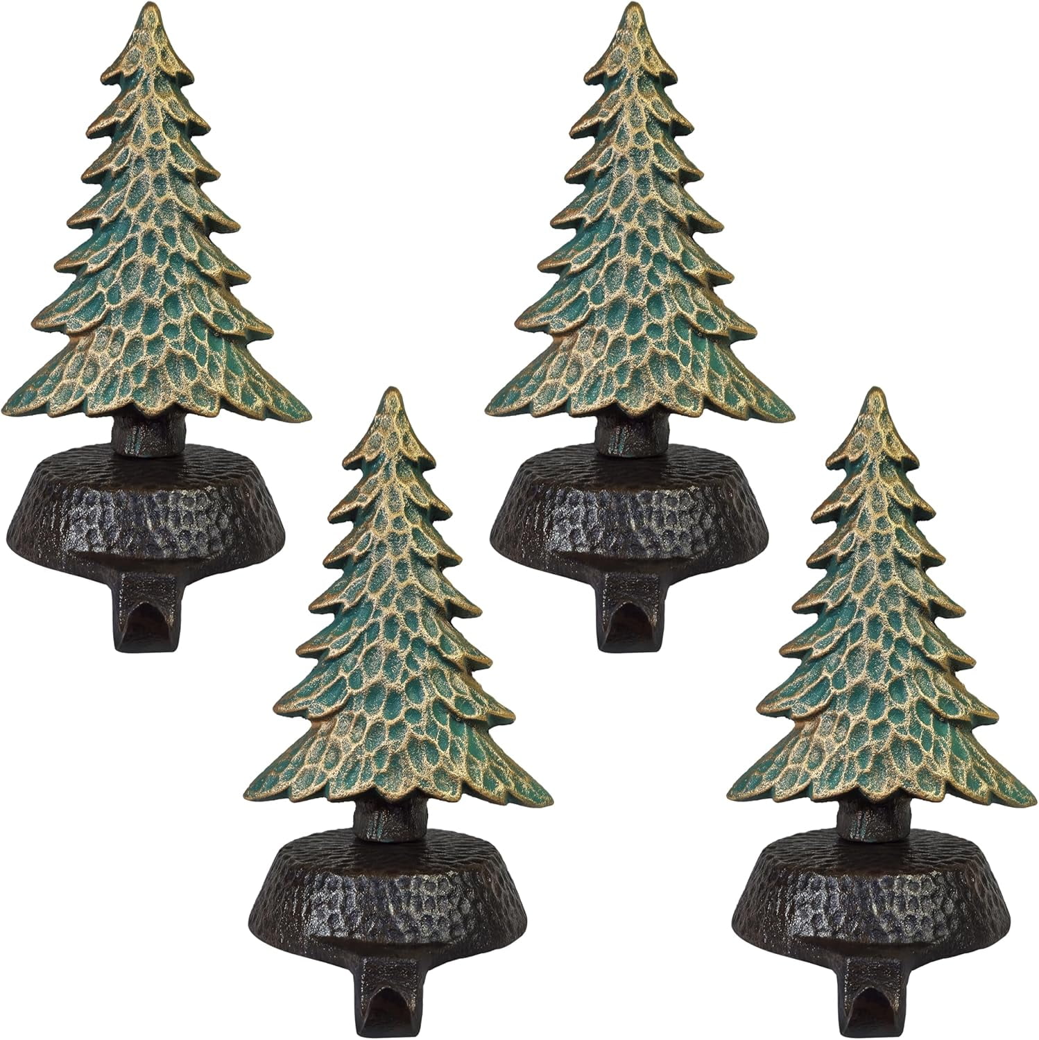 Lulu Decor Cast Iron Christmas Stocking Holders for Mantle, with a ...