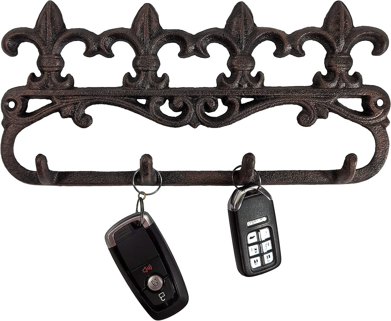 Lulu Decor, Cast Iron Fleur De Lis Key Hook (4 Hooks) - Walmart.com