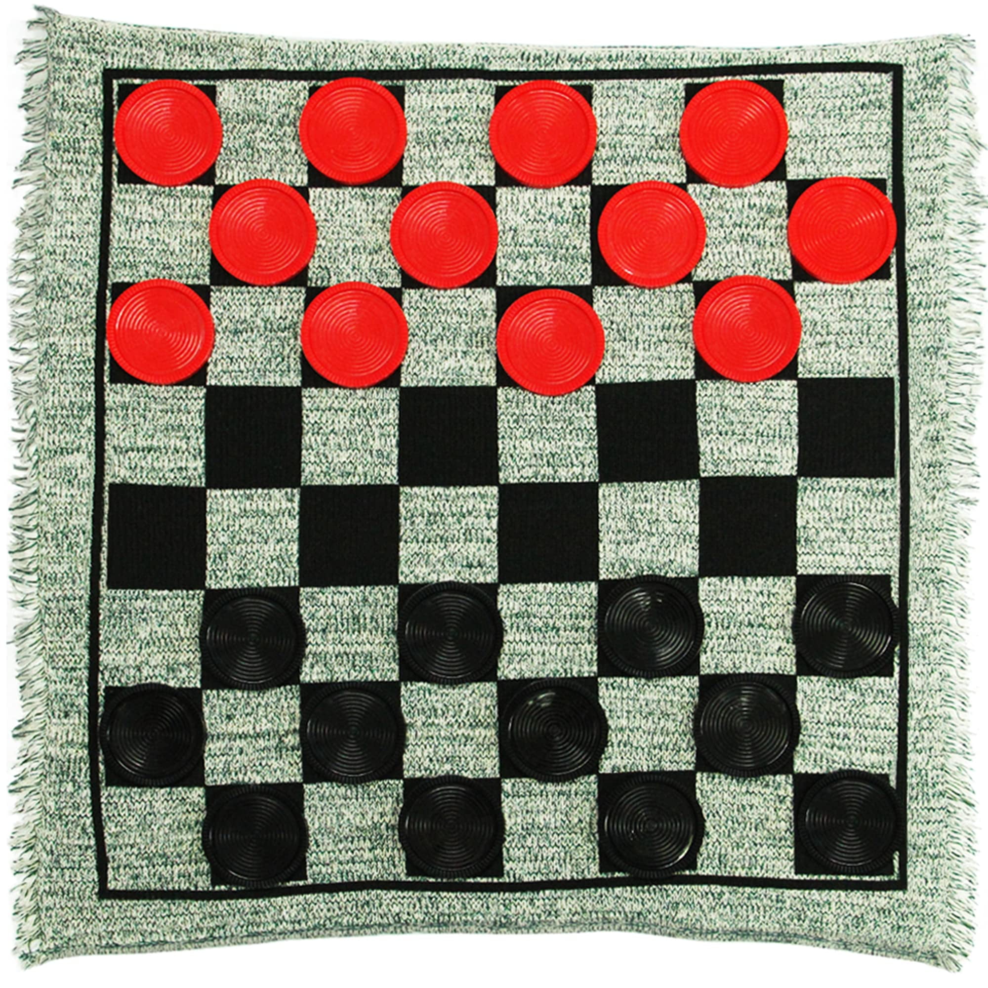 Lulu Home Jumbo Checkers, MSF2 Giant 3-in-1 Checkers Game Rug Board ...