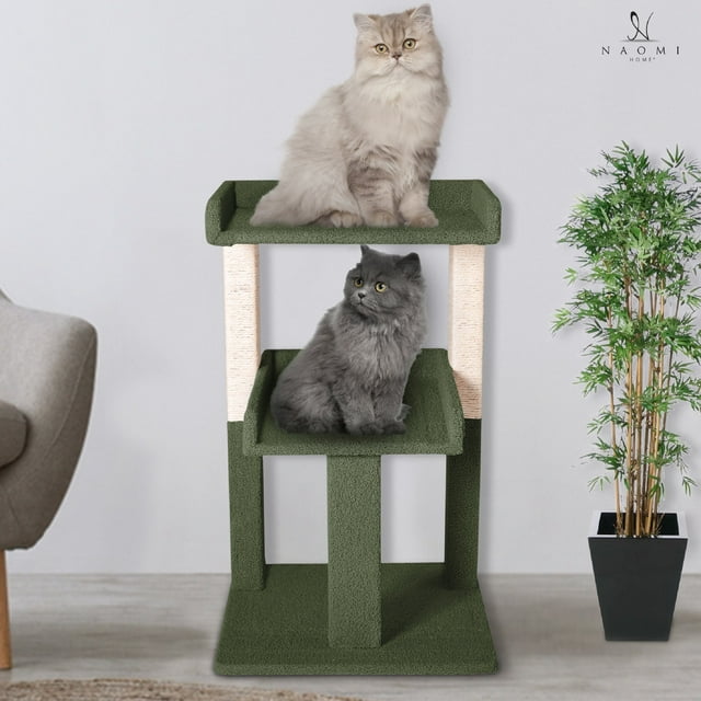 Lulu Large Cat Tower by Naomi Home-Color:Green - Walmart.com