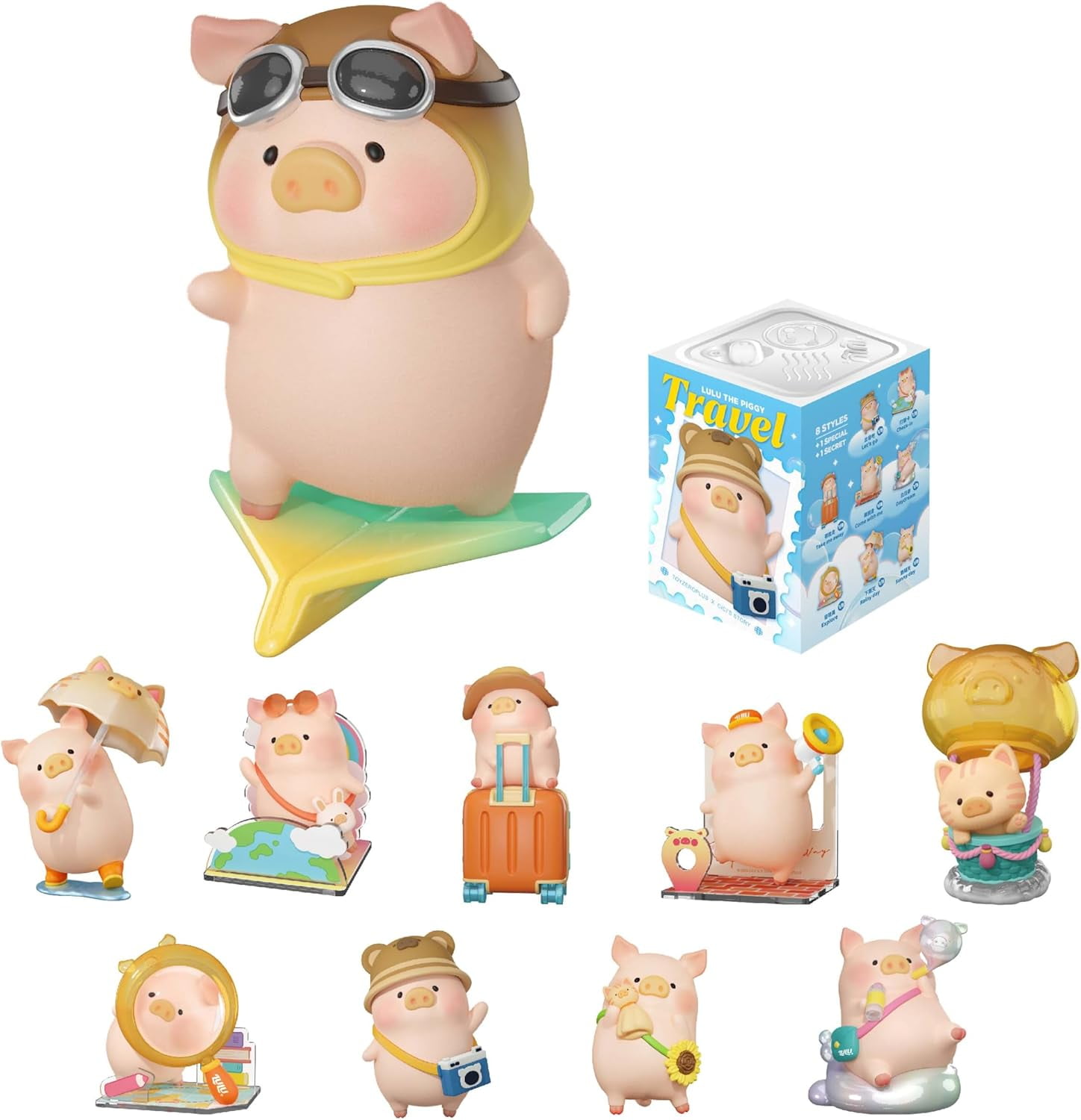 Lulu The Piggy Blind Box Figures - 8pcs Travel Series Blind Boxes ...