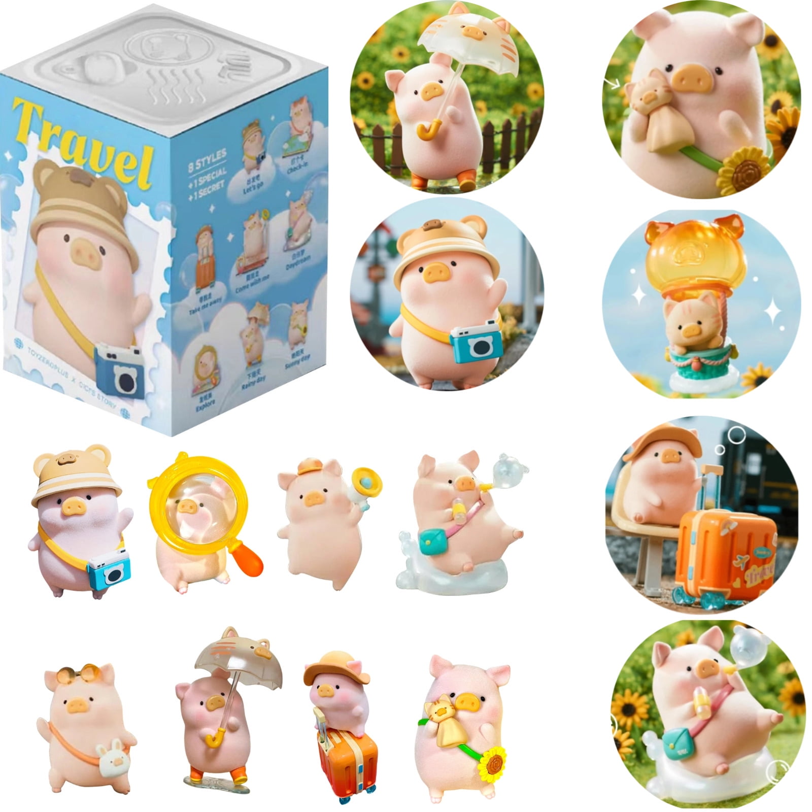 Lulu The Piggy Travel Series Blind Box Figure Cute Collectible Pig ...