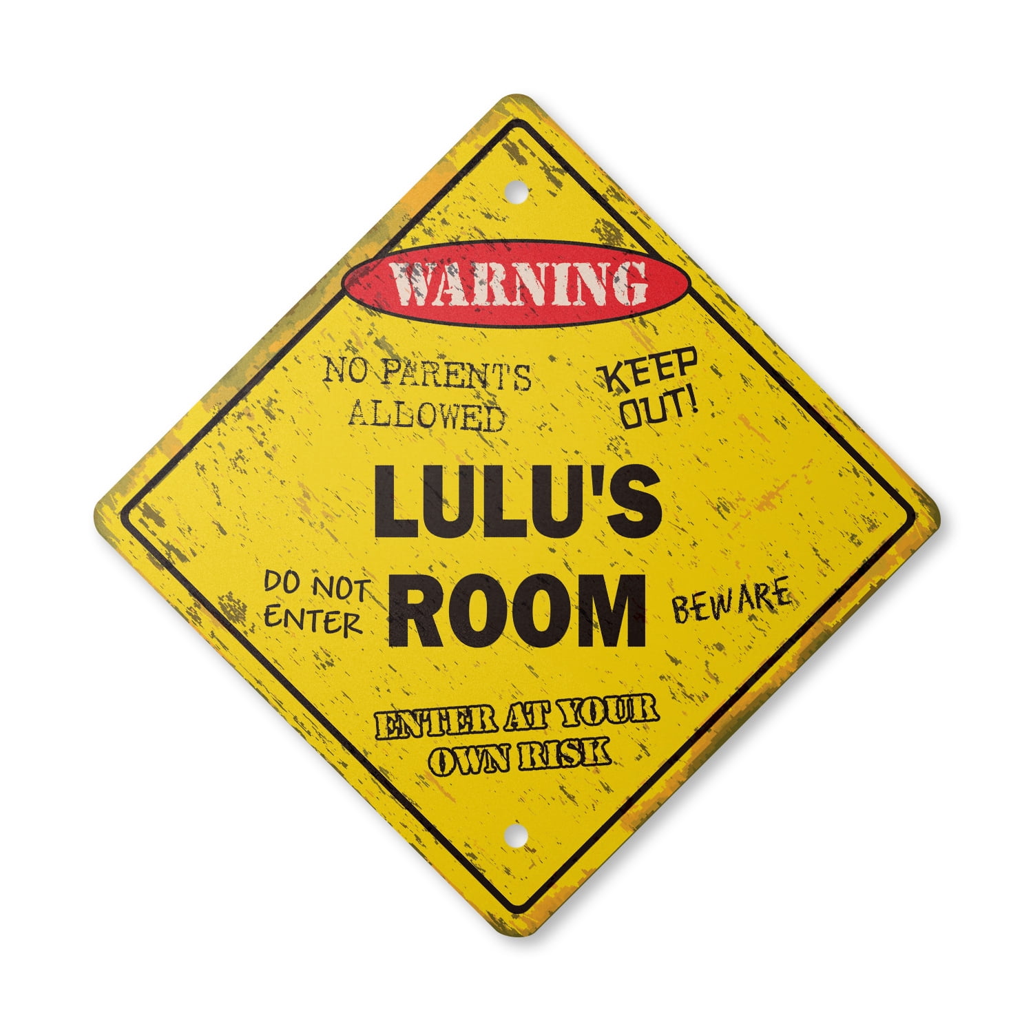 Lulu's Room Sign Vintage Crossing Zone Xing | Indoor/Outdoor Plastic ...