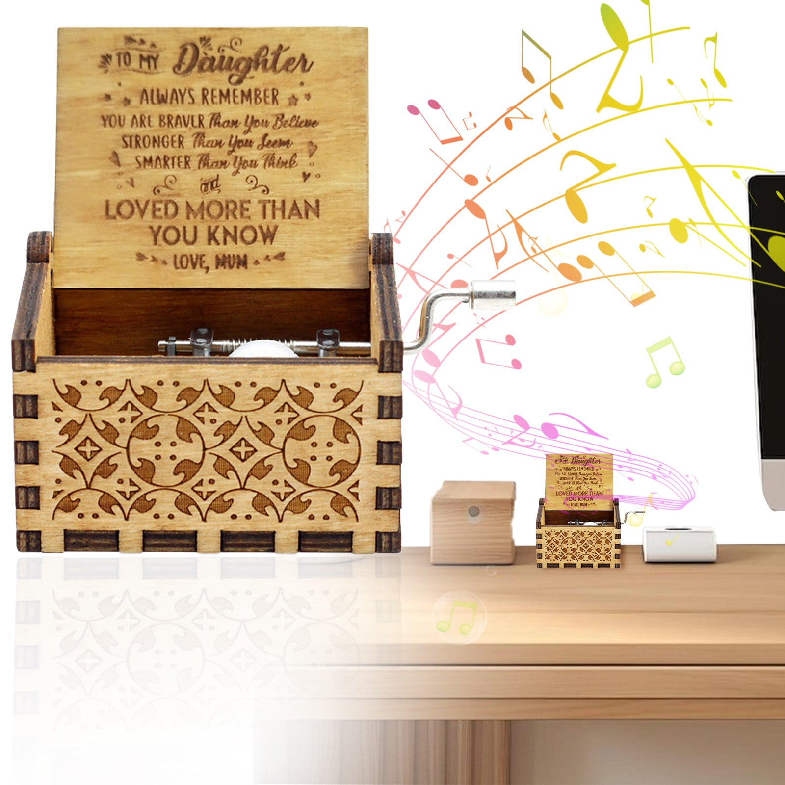 Luluganb Family Music Box,Hand Carved Music Box Antique Retro And ...