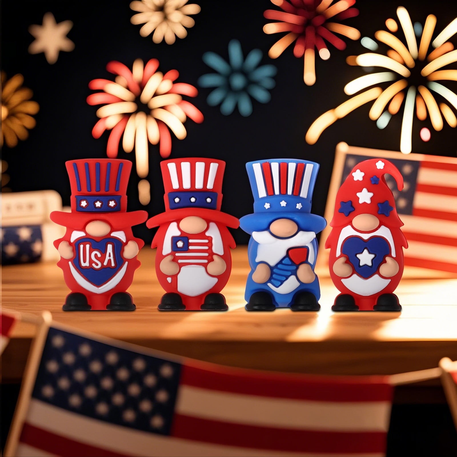 Luluy 4Th Of July Mini Gnome Ornaments, Miniature Independence Day ...