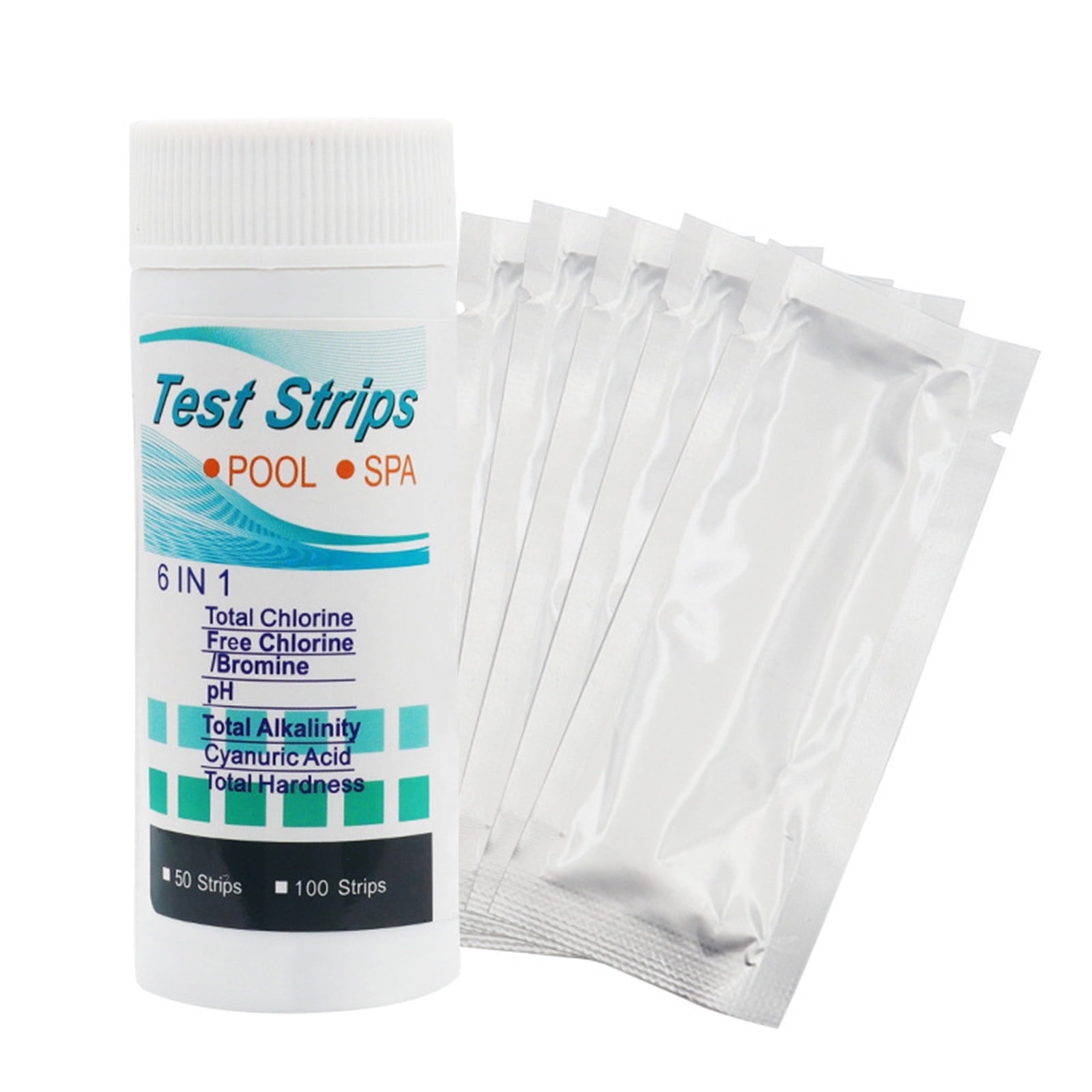 Luluy - 50 Pcs - 6 in 1 - Pool Test Strips - 6-Way - Spa Test Strips ...