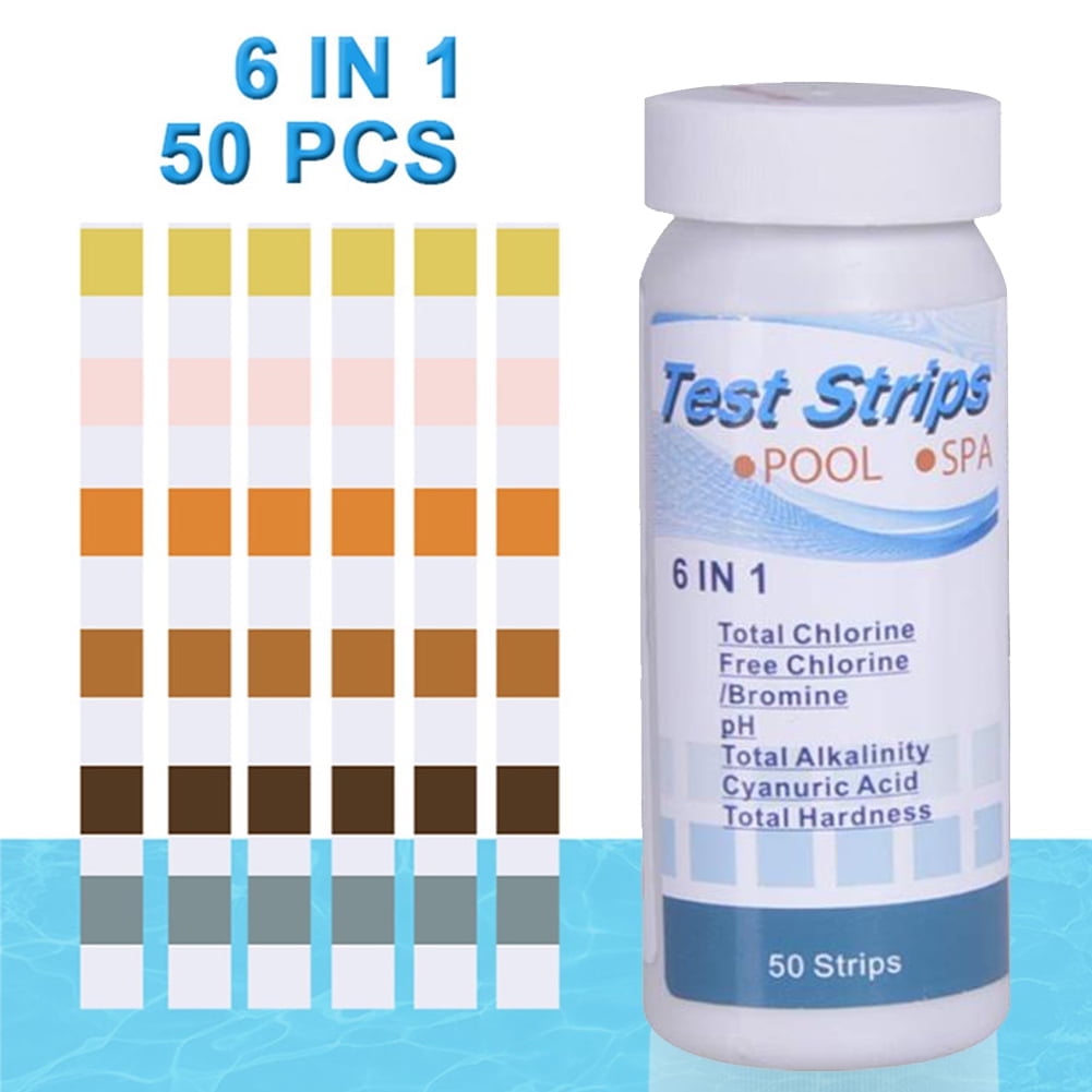 Luluy 50Pcs Pool and Spa Test Strips Hot Tub Test Strips 7-in-1 Strips ...