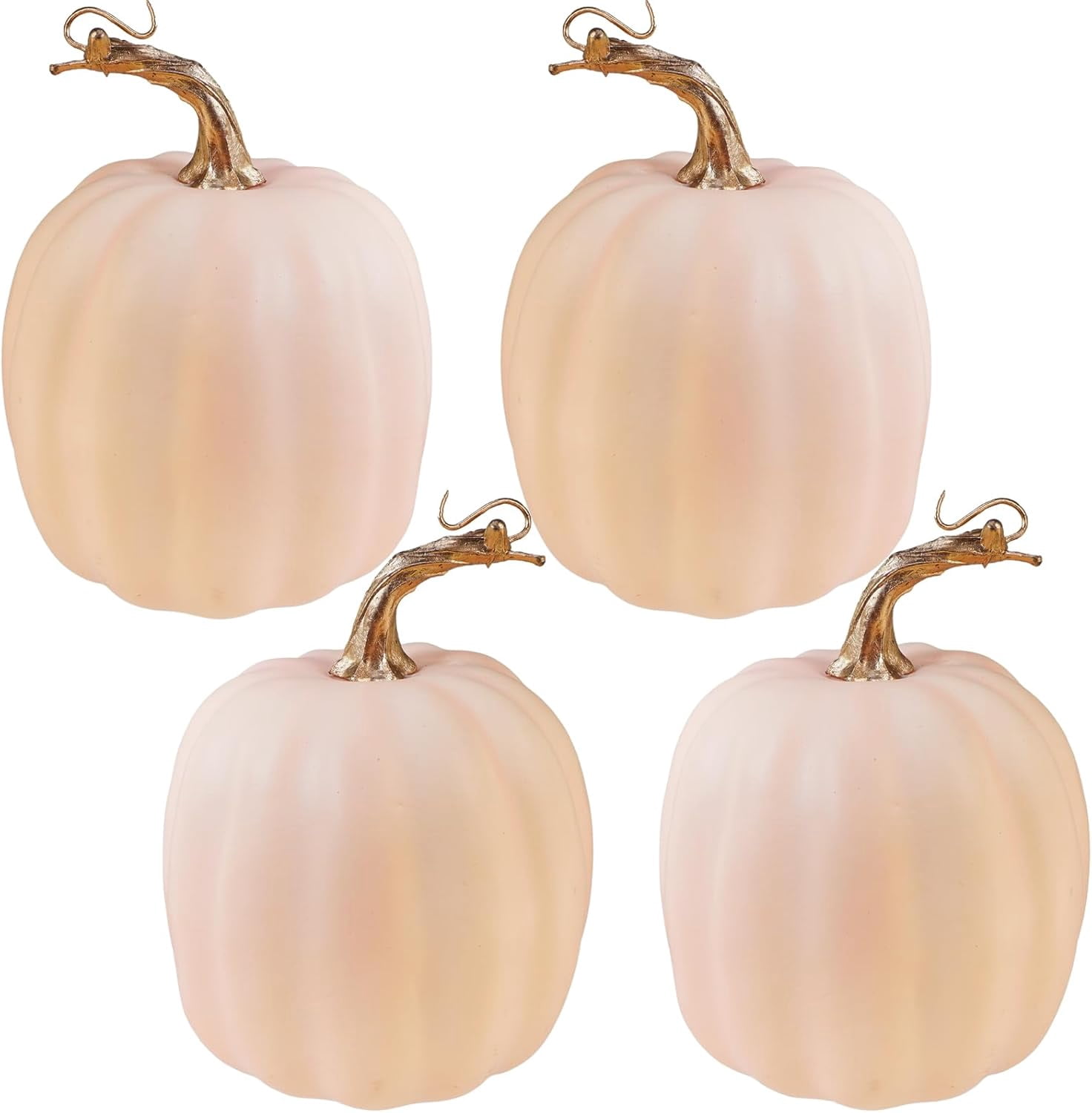 Luluy 6.7" Pink Artificial Pumpkins 4 Pcs Harvest Lifelike Pumpkins Big ...