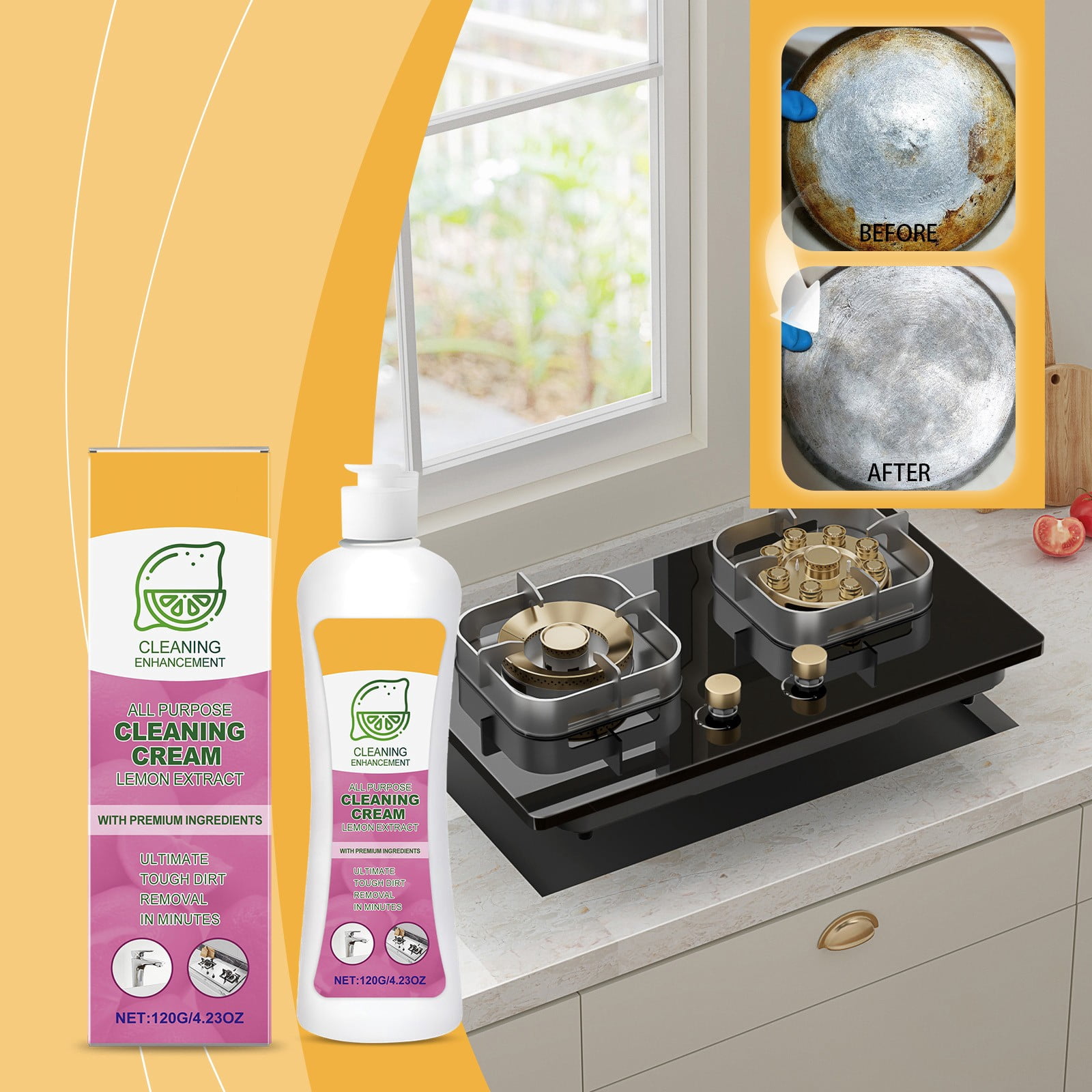 Luluy All-Purpose Cleaning Cream With Lemon Extract Ultimate Tough Dirt ...