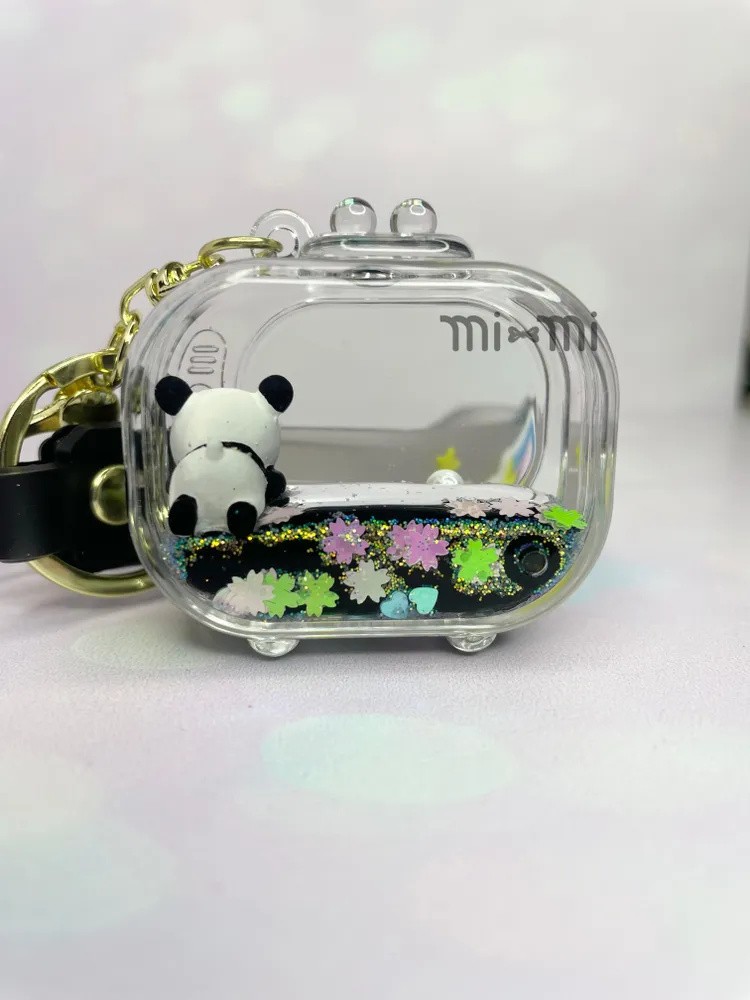 Luluy Cartoon Classic Oil-Infused Keychain Exquisite Liquid Quicksand ...