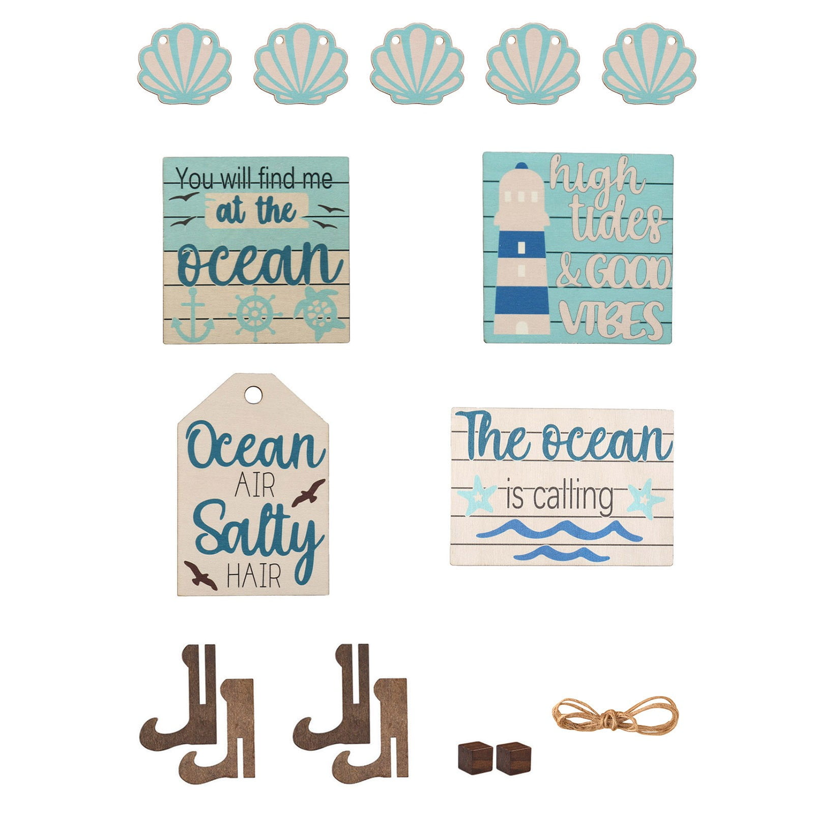 Luluy Coastal Beach Wall Decor Set 10-Piece Nautical Theme Signs With ...