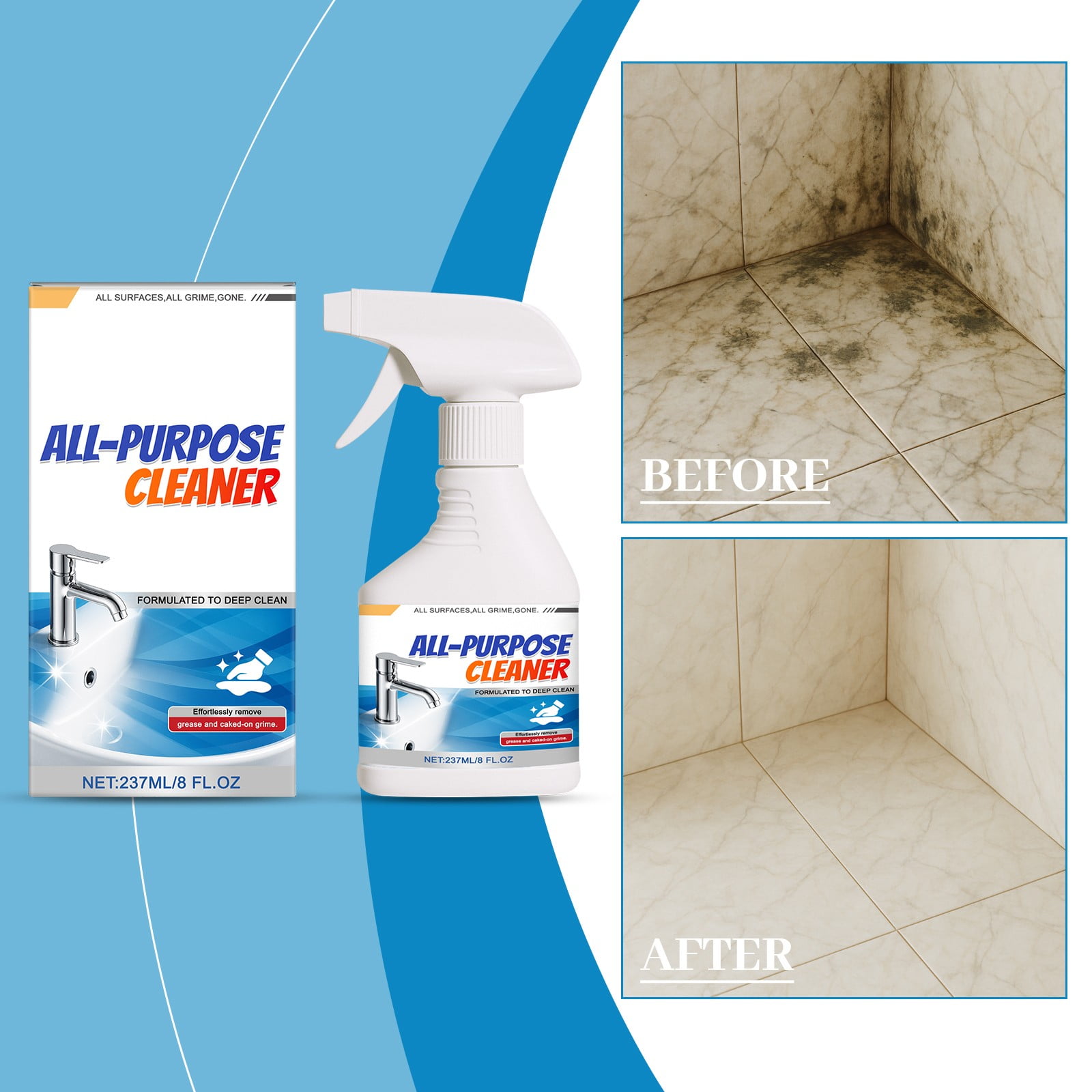 Luluy Double-Effect Bathroom Cleaner Auxiliary Descaling Substrate Tile ...